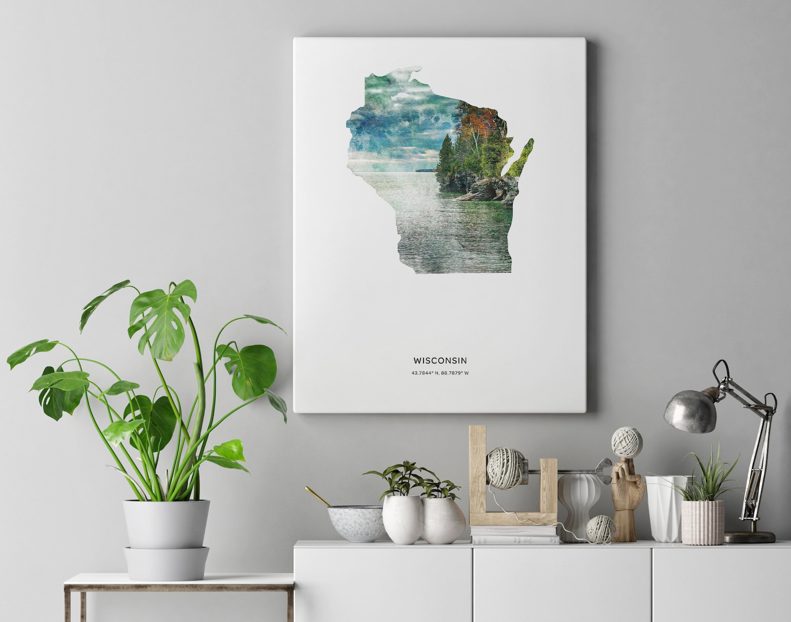 Wisconsin Print | Wisconsin Watercolor Print | Wisconsin Canvas ...