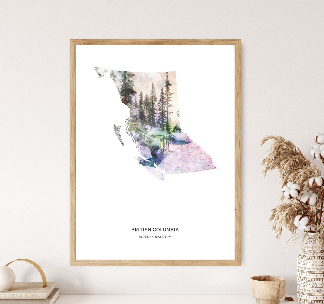 British Columbia Print | British Columbia Watercolor Print | British ...