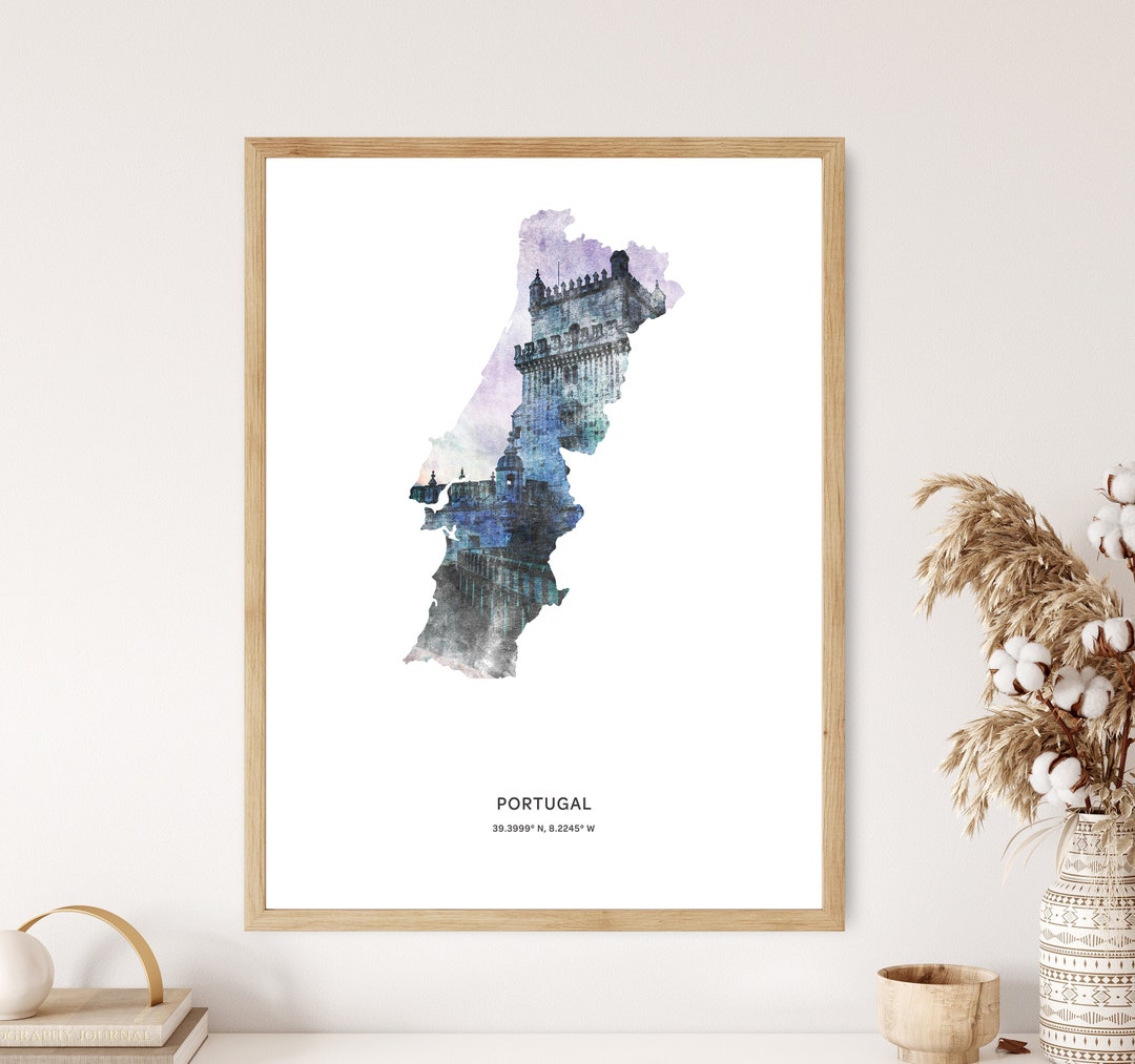 Portugal Print | Portugal Watercolor Print | Portugal Canvas | Portugal ...