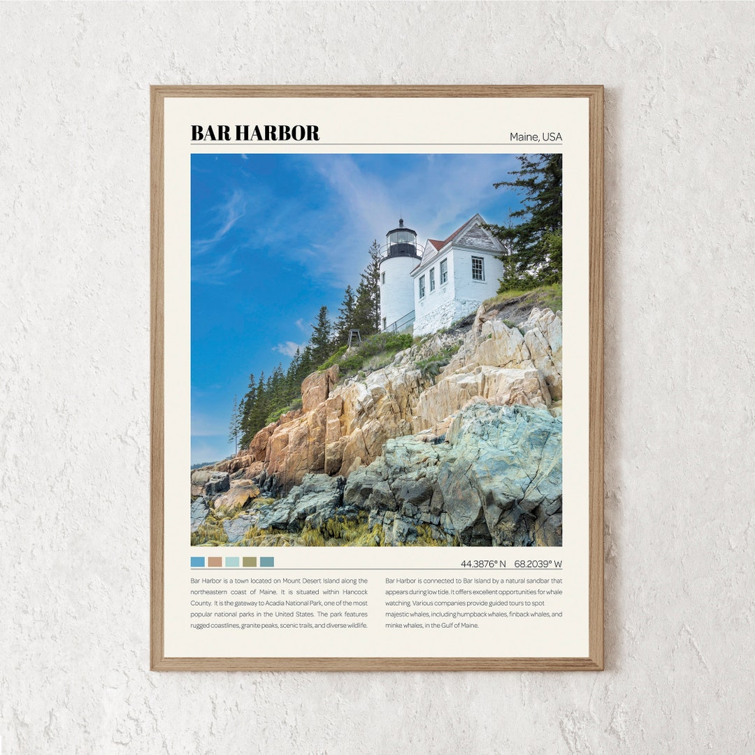 Bar Harbor Print | Bar Harbor Wall Art | Bar Harbor Poster | Bar Harbor ...