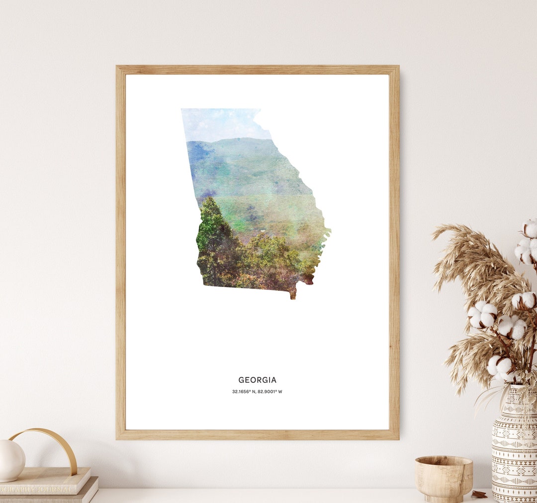 Georgia Print | Georgia Watercolor Print | Georgia Canvas | Georgia ...