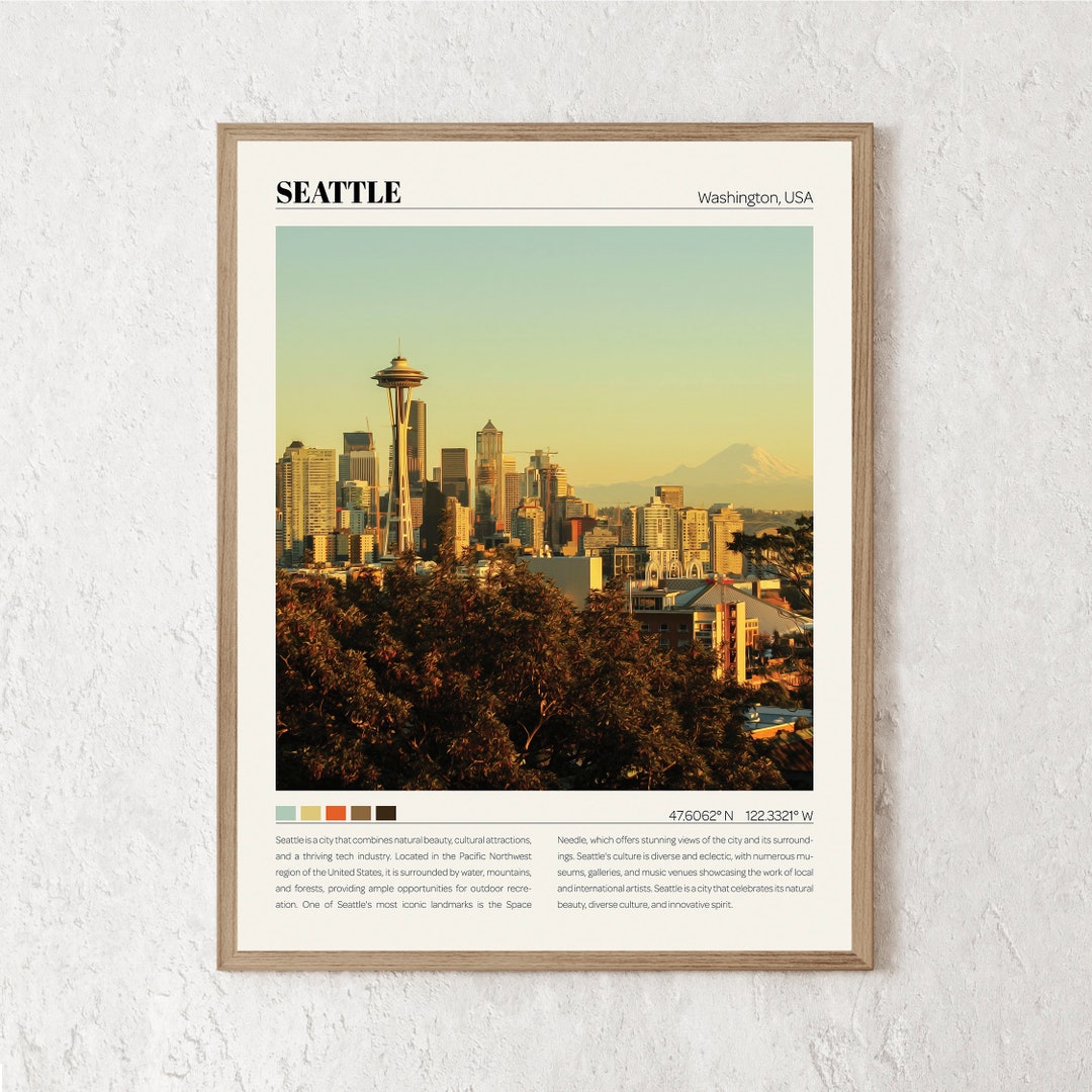 Seattle Print | Seattle Wall Art | Seattle Poster | Seattle Photo ...