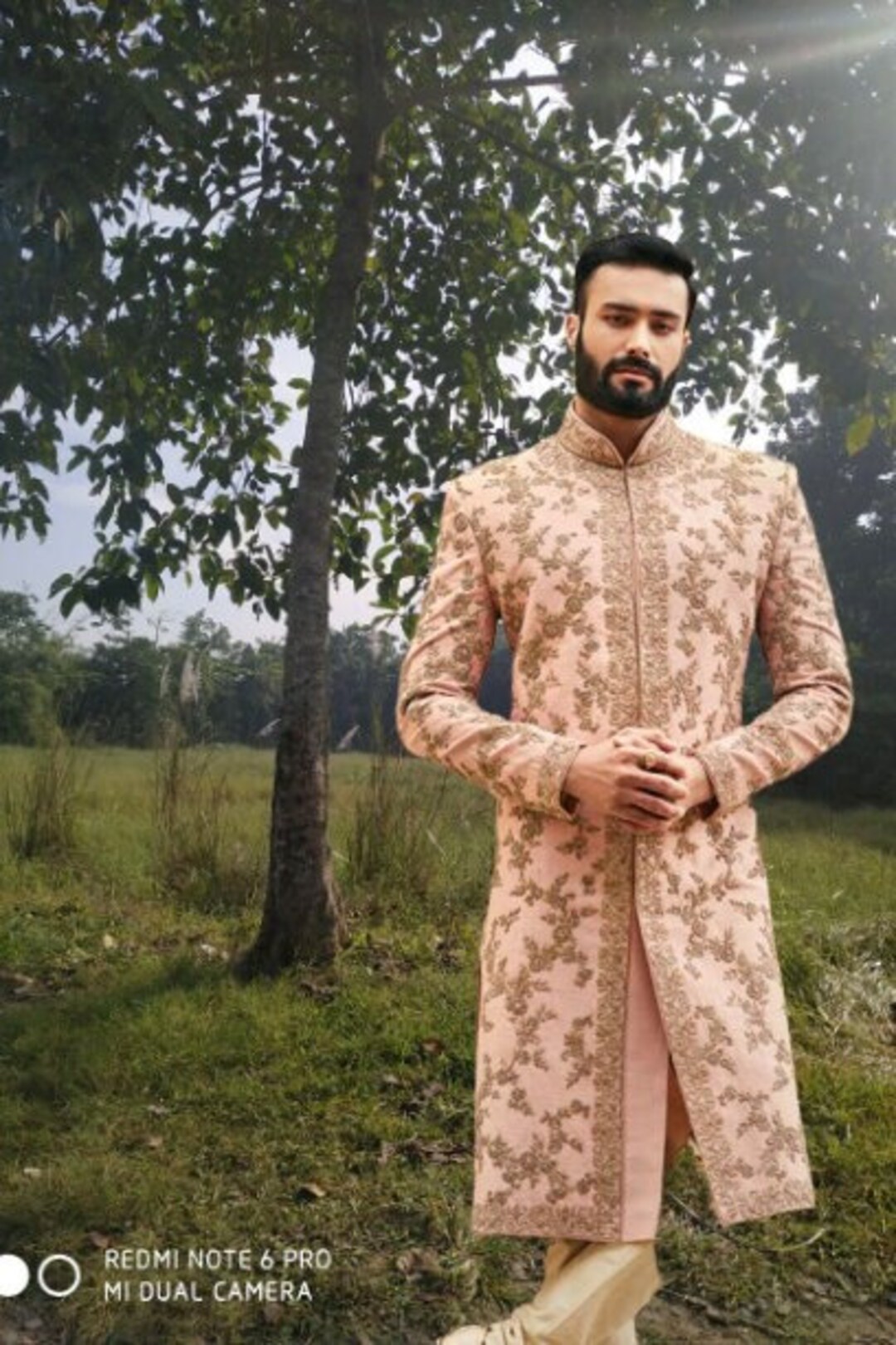 Peach Sherwani Indian Groom Sherwani Peach Wedding Suit Peach Suit Men ...