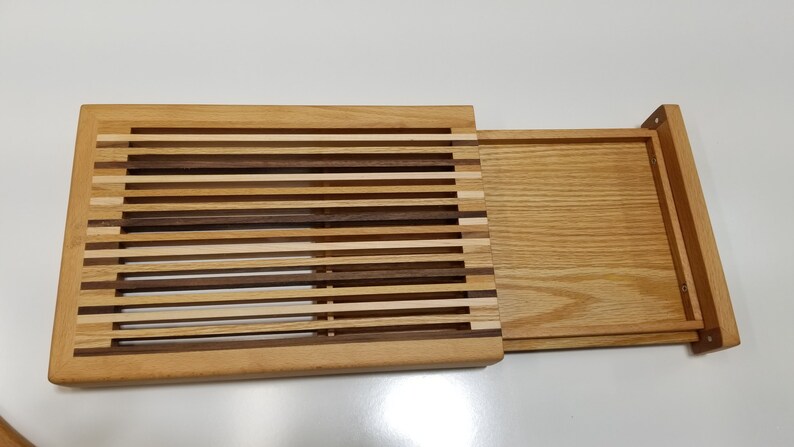 Handmade Bread Board With Crumb Tray - Etsy