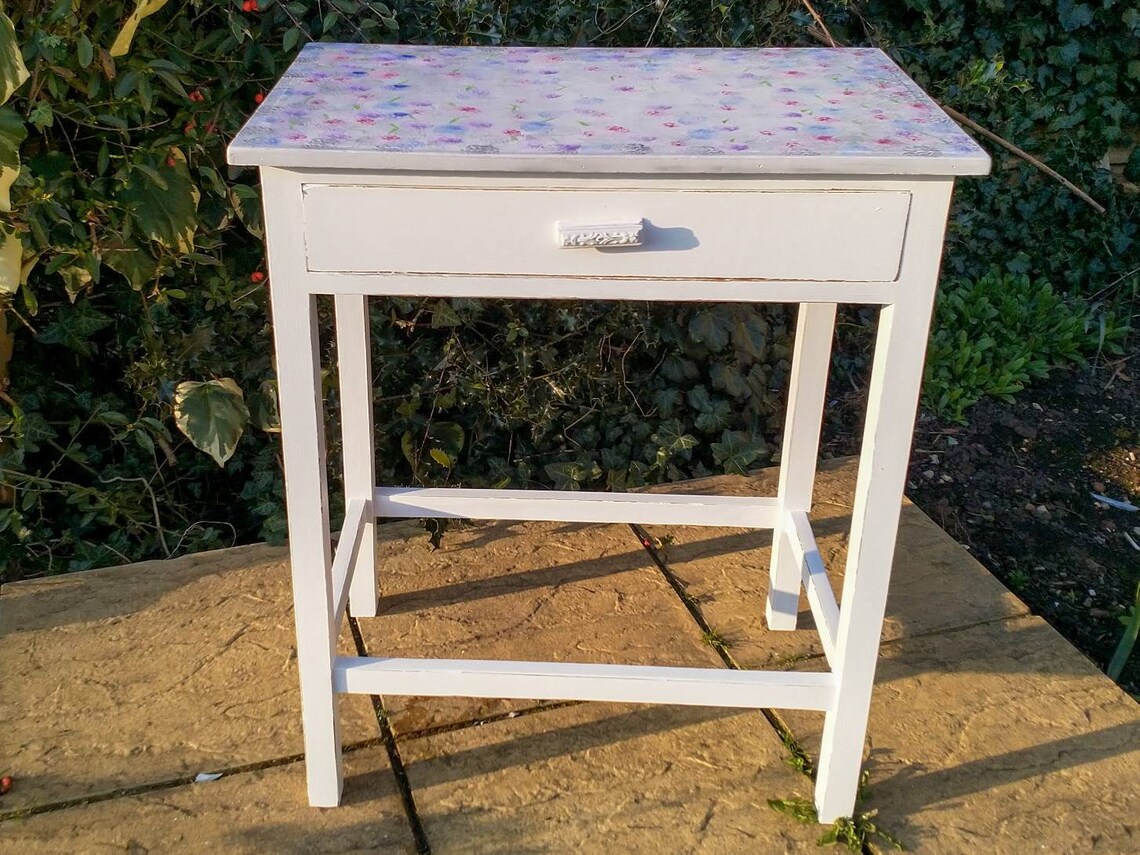 Solid Wood Small Writing Desk With Single Drawer. - Etsy UK