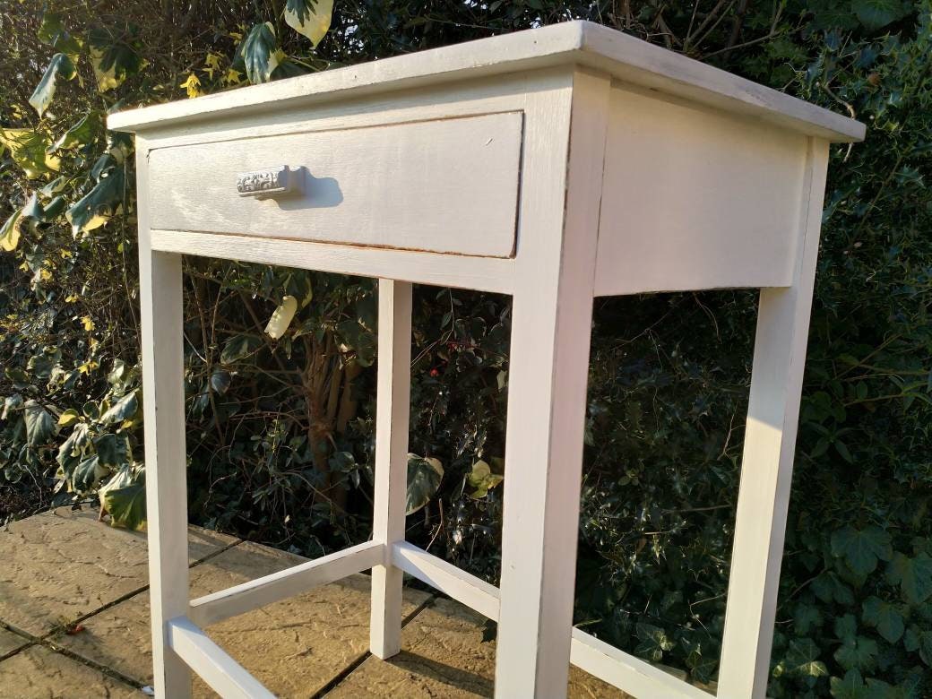 Solid Wood Small Writing Desk With Single Drawer. - Etsy UK