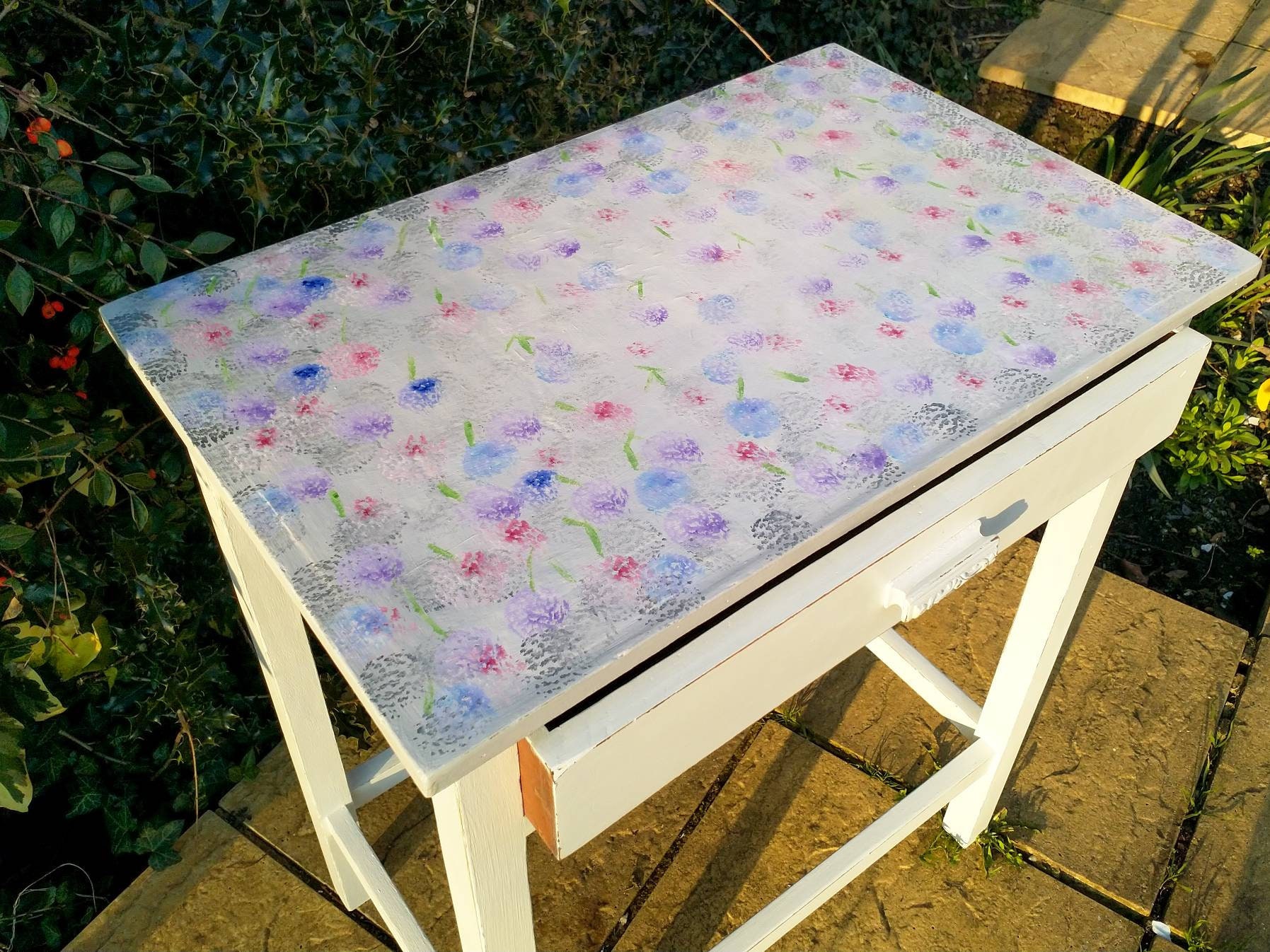 Solid Wood Small Writing Desk With Single Drawer. - Etsy UK