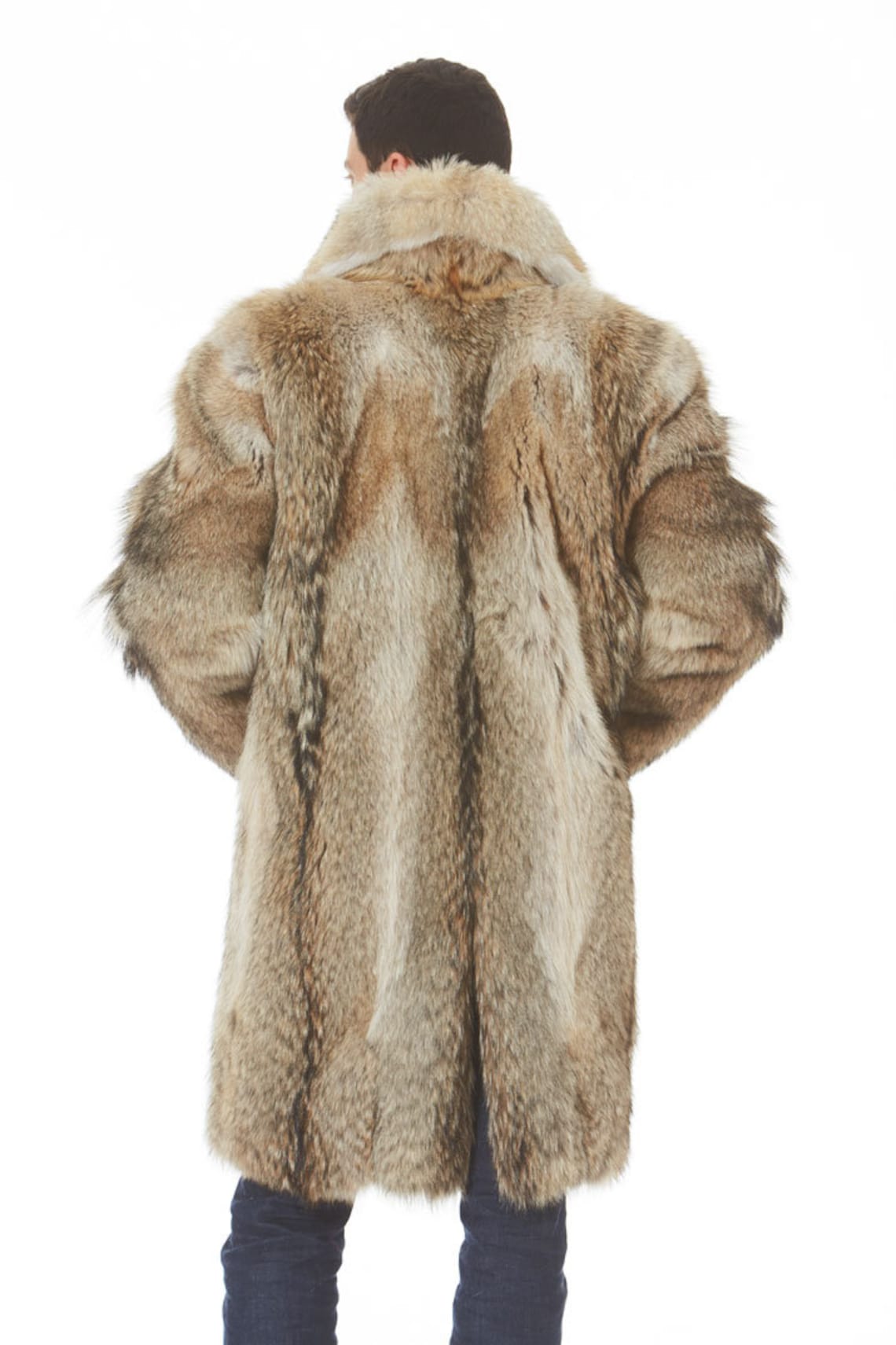 Men’s Real Coyote Fur Coat/bomber Jacket for Men All Sizes - Etsy