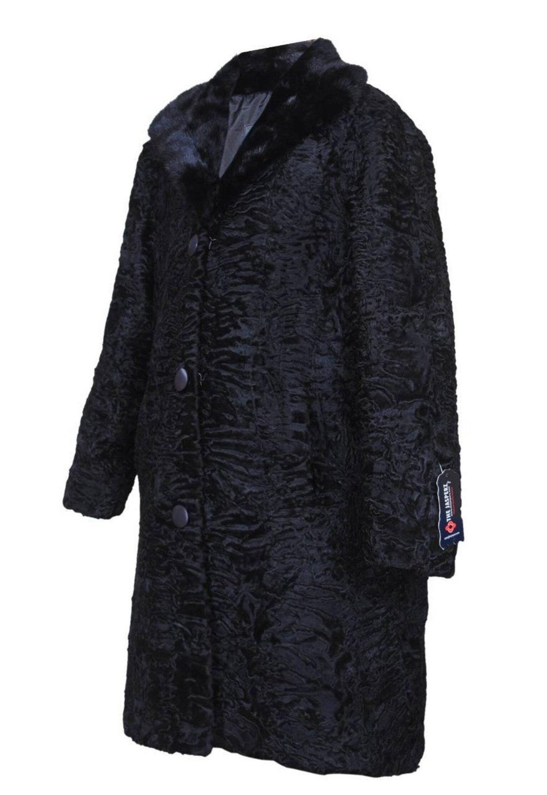 Women's New Black Real Broad Tail Persian Lamb Fur Coat All Sizes ...