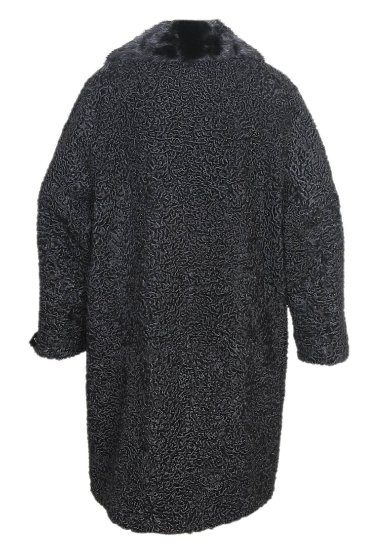 Real Luxurious Black Persian Lamb Fur Coat | Handmade Real Persian Lamb ...