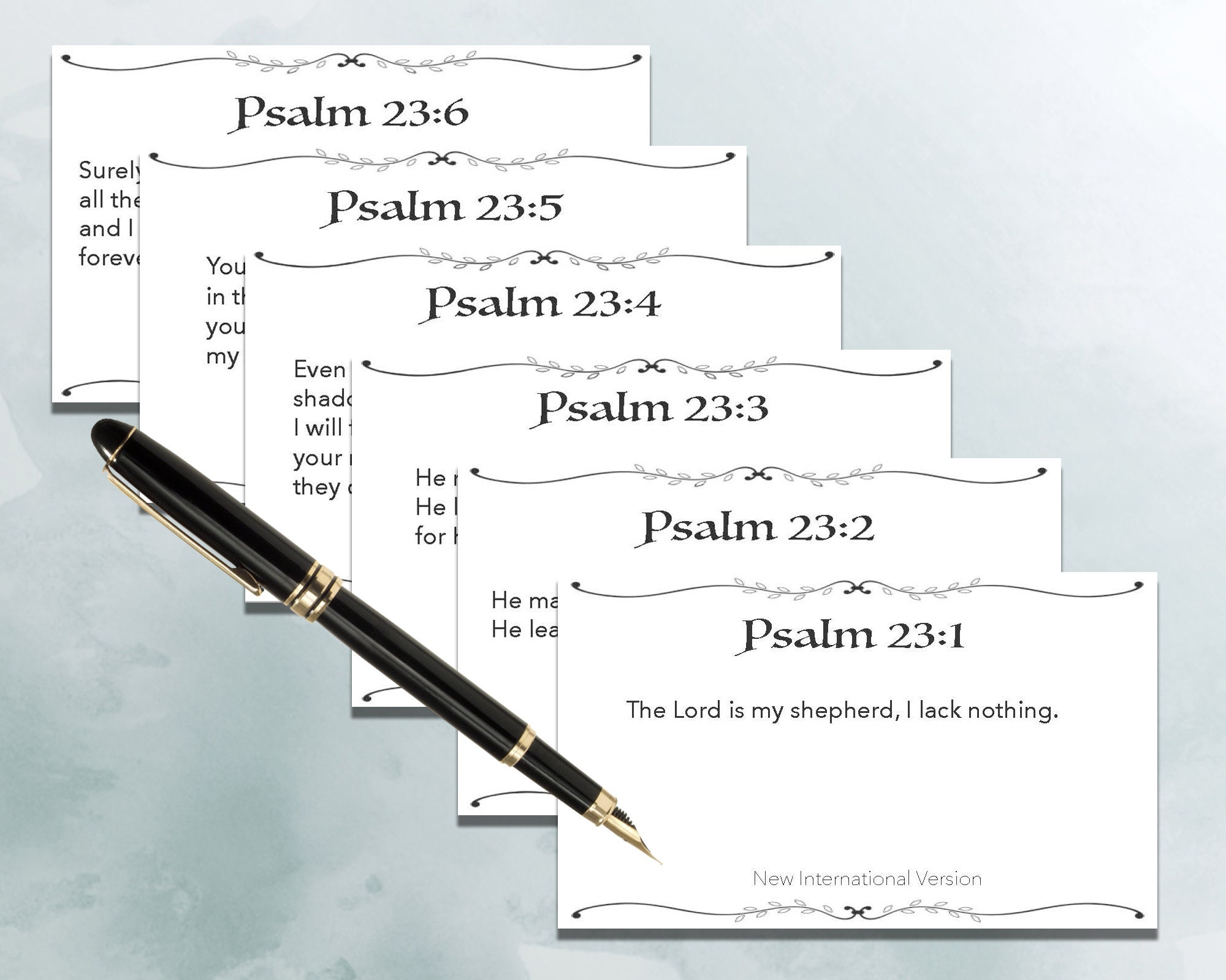 23rd Psalm NIV prayer and Meditation Cards Printable With - Etsy