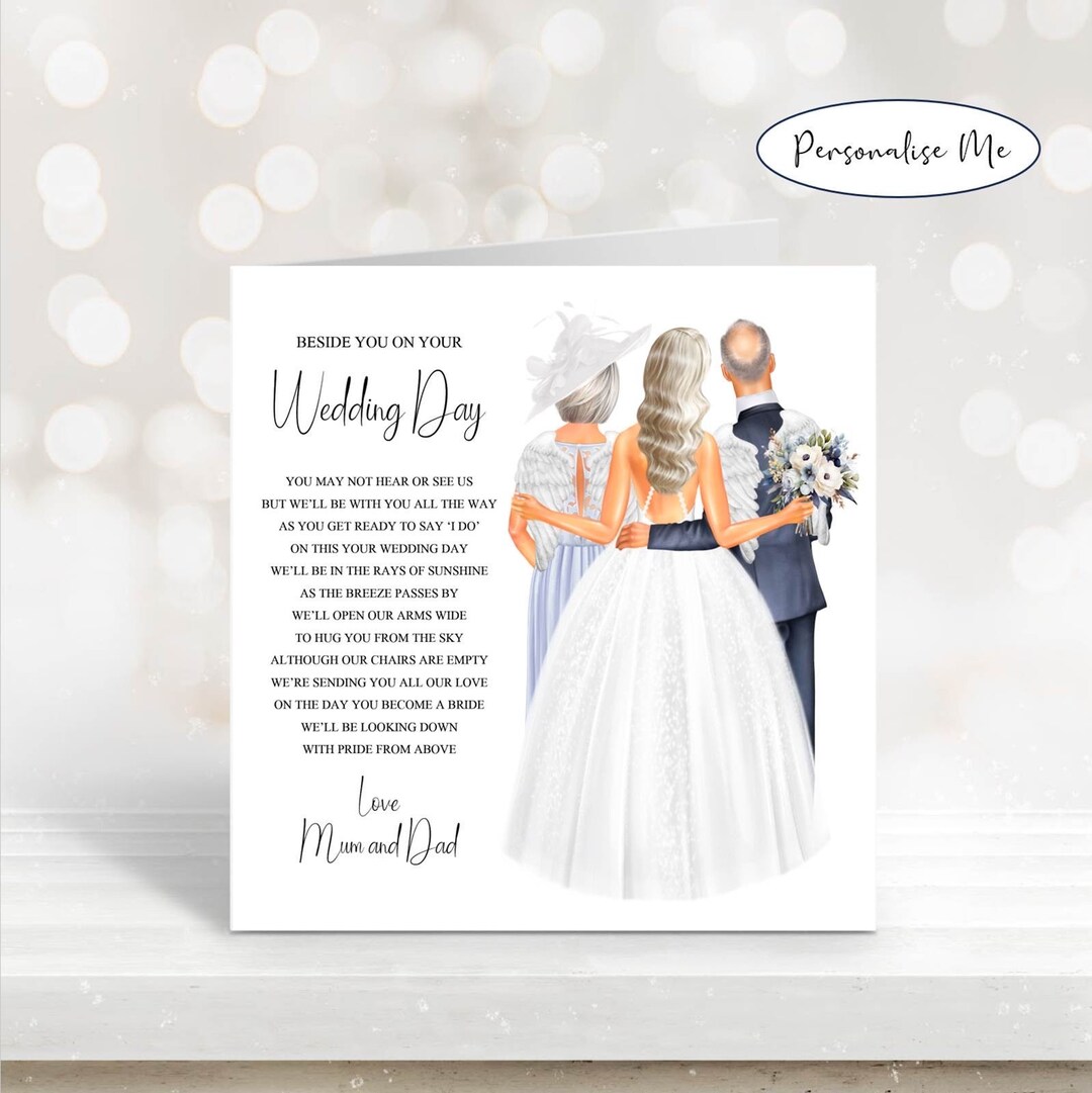 To Our Daughter on Your Wedding Day From Heaven, Beside You on Your ...