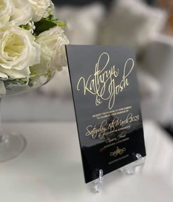 Black Magic Acrylic Wedding Invitation | Etsy