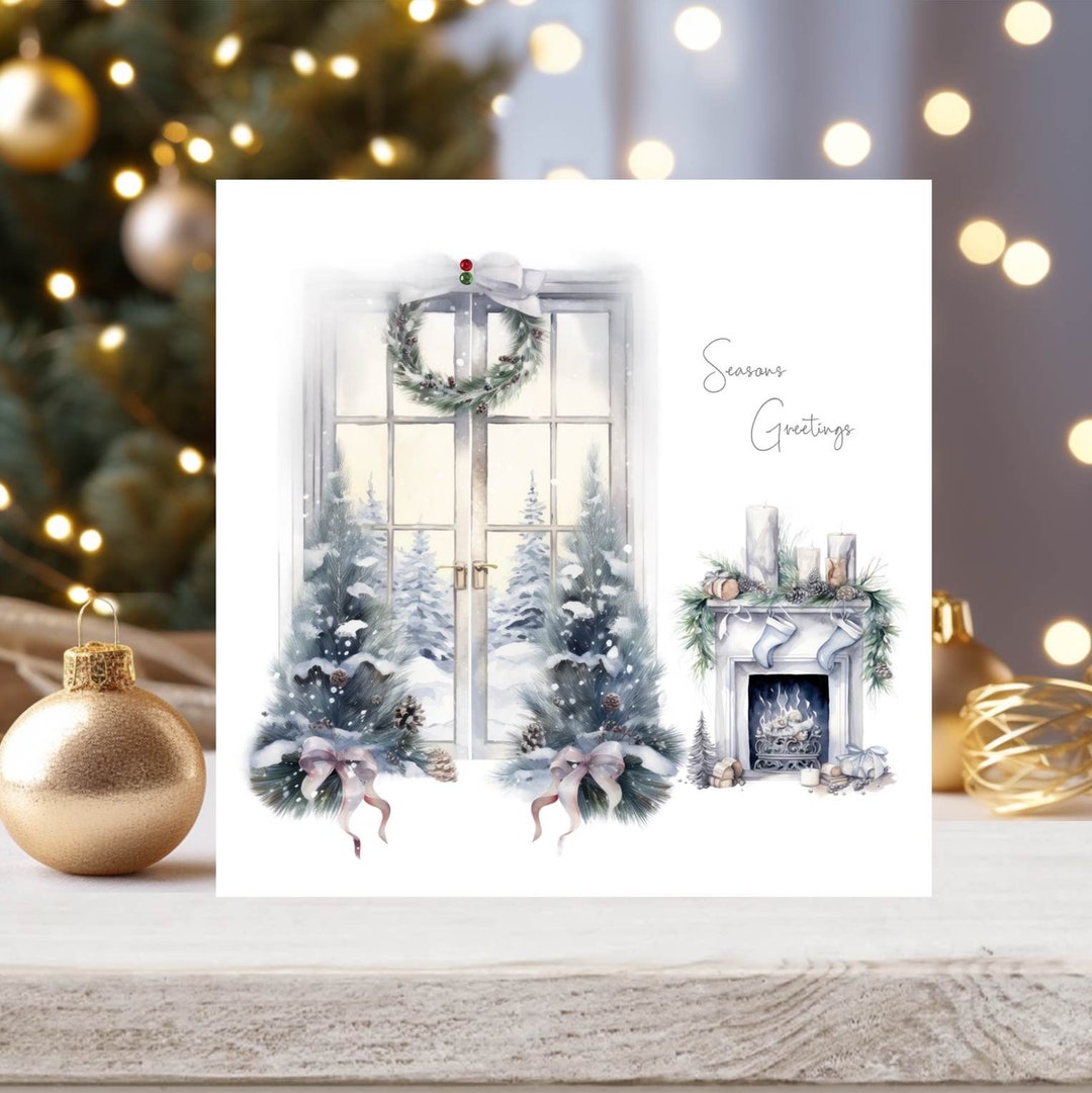Handmade Snowy Winter Scene Christmas Cards (set of 5) - Etsy