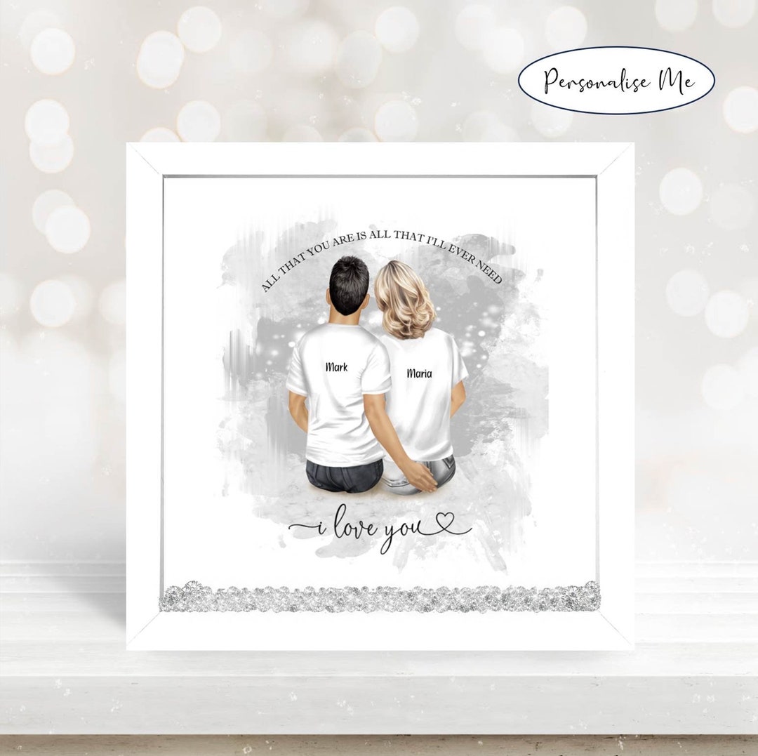 Personalised Couple Print, Customised Couple Gift, Boyfriend and ...