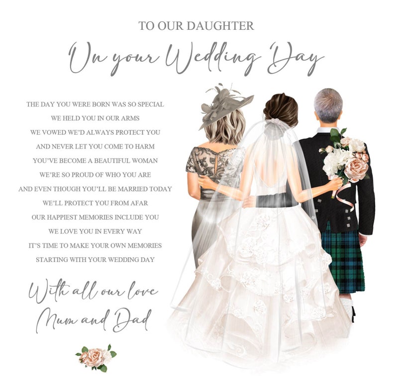 To Our Daughter on Your Wedding Day Card Personalised Wedding - Etsy UK