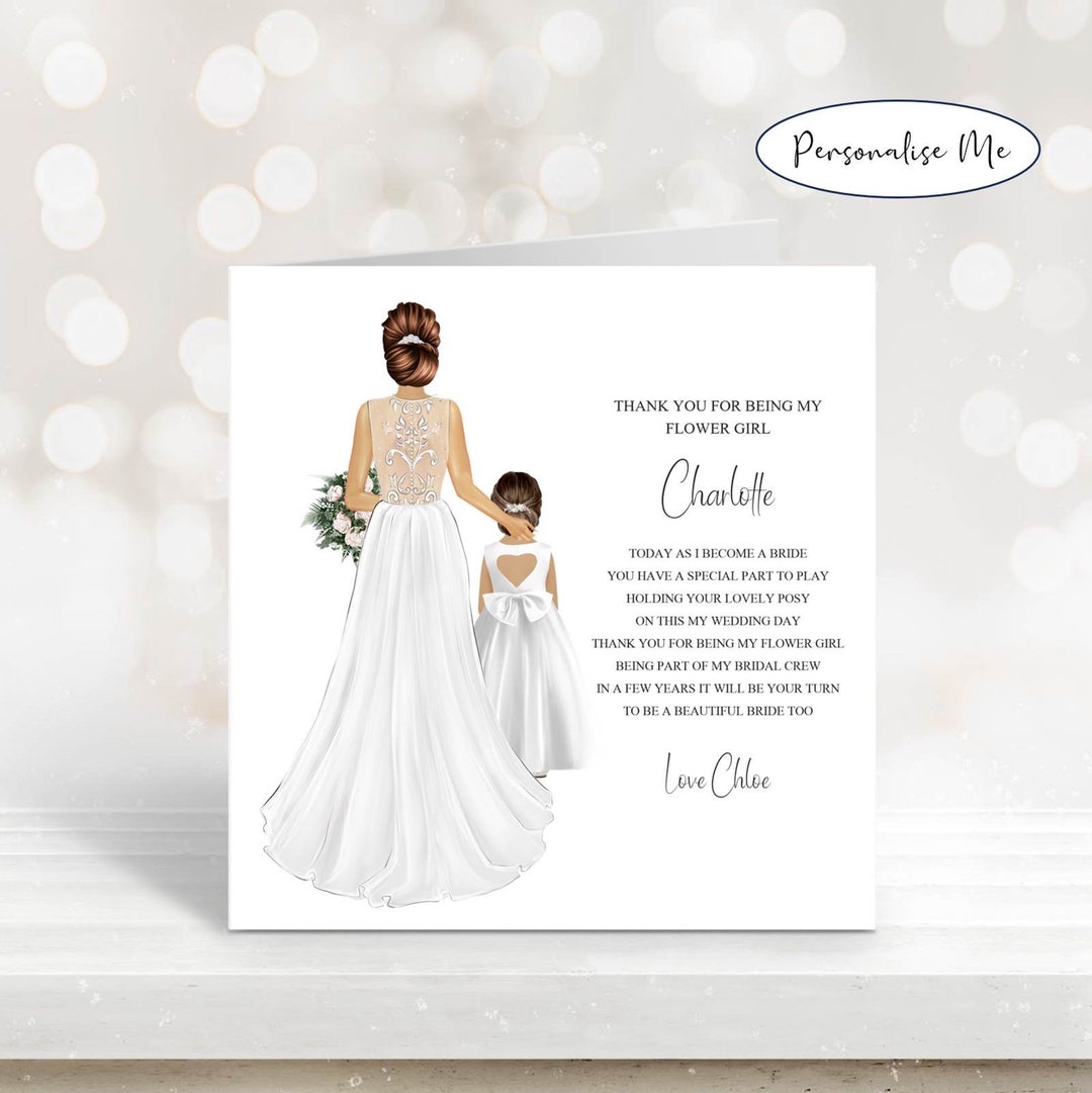 Thank You for Being My Flower Girl Card, Little Bridesmaid Poem ...