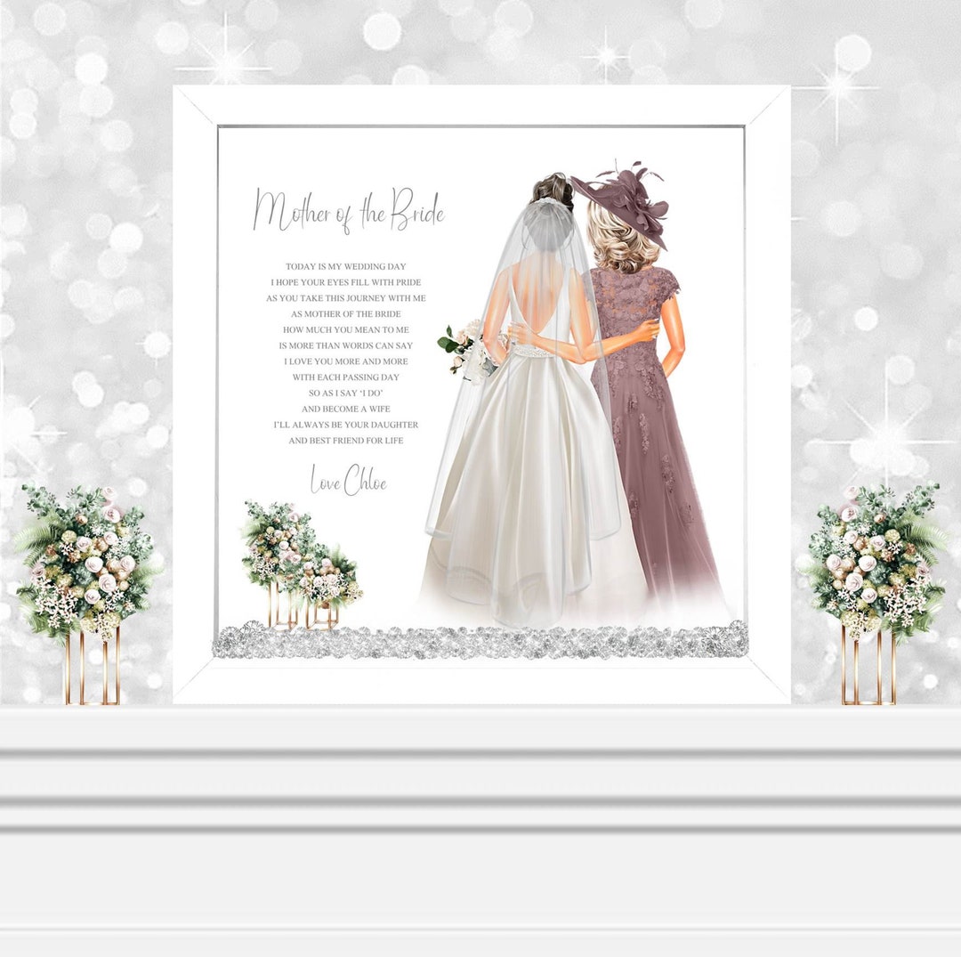 Mother of the Bride Wedding Day Poem Framed Print, to My Mum on My ...