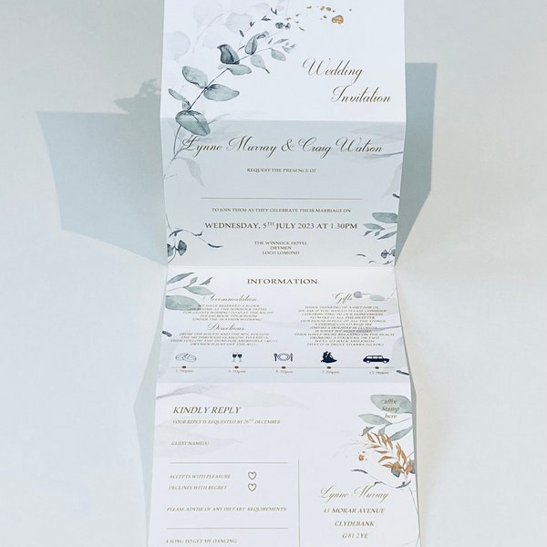 Concertina Wedding Invitation - Etsy UK