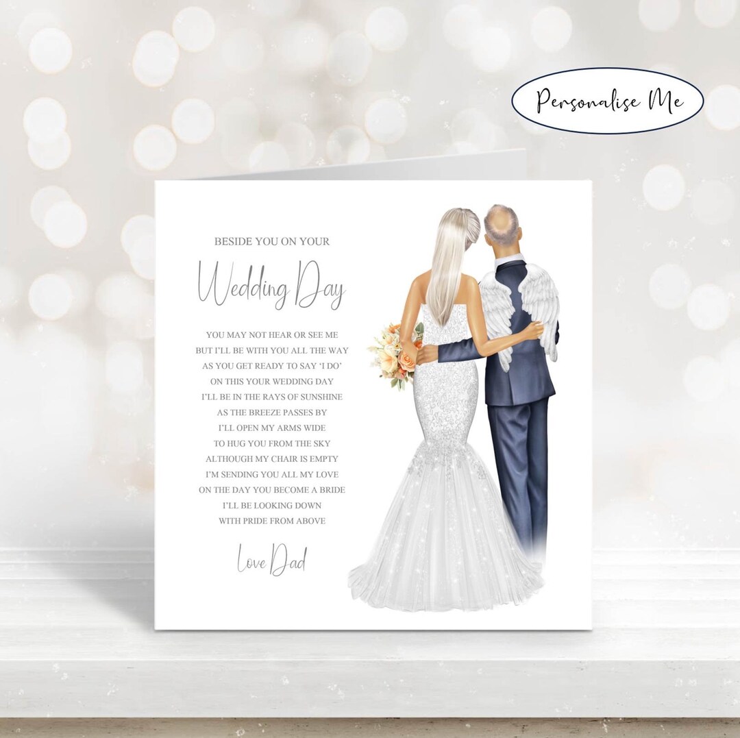 To My Daughter From Dad on Your Wedding Day Card From Heaven, Beside ...