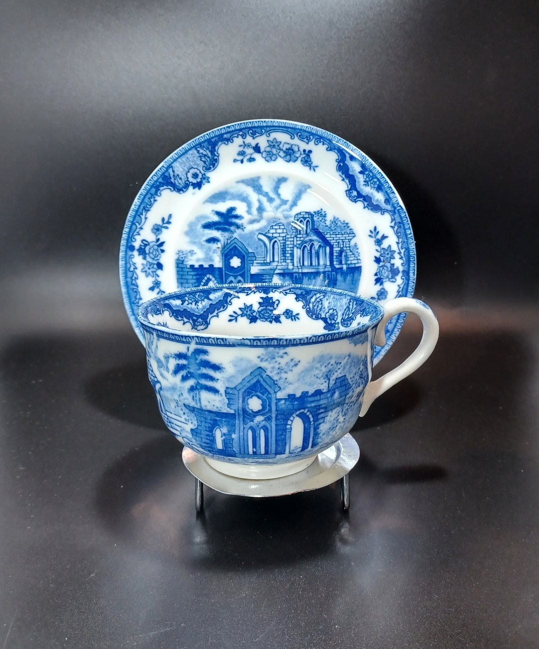 Maruta Blue and White China Teacup and Saucer, Made in Occupied Japan ...