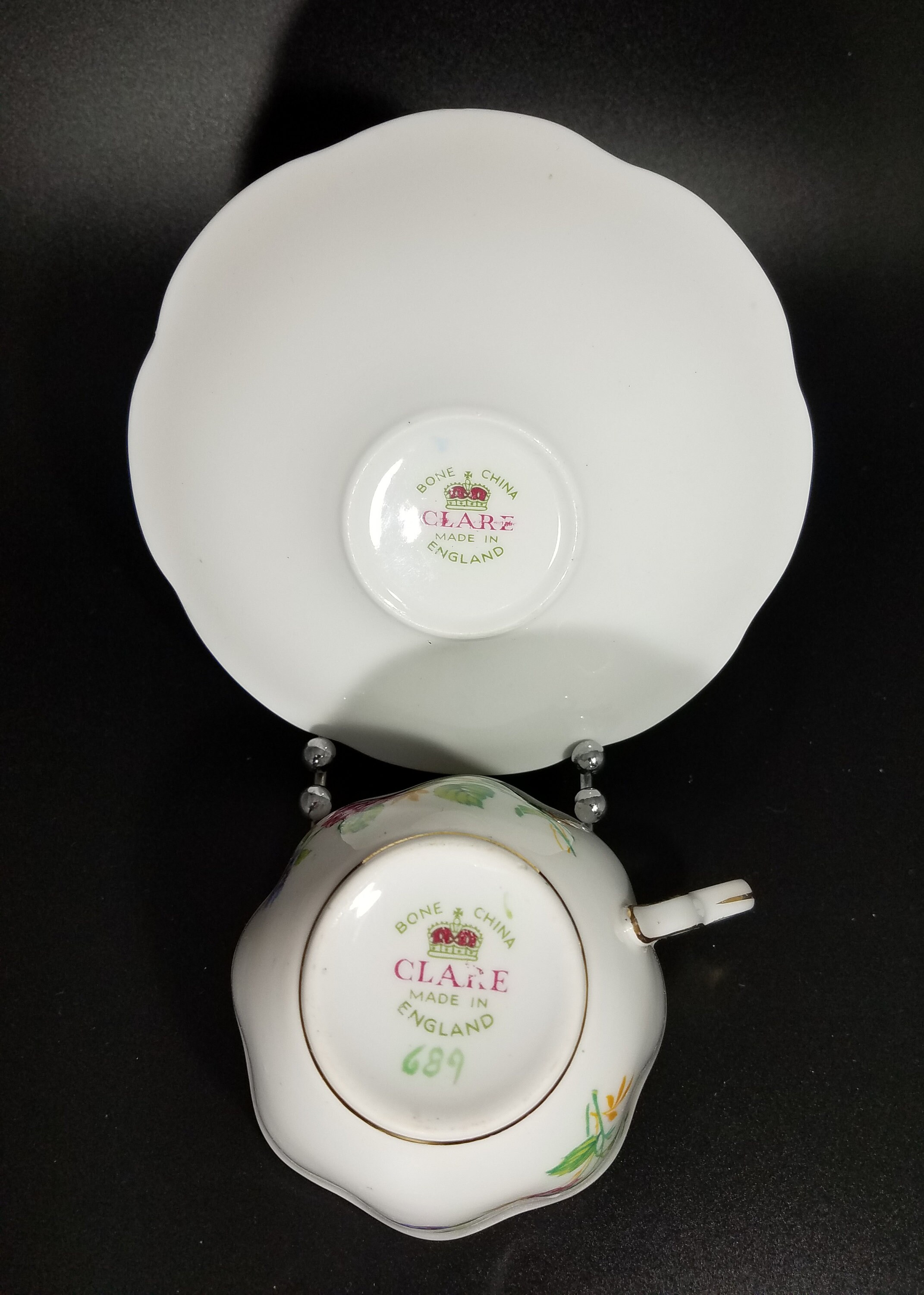 Clare Bone China Teacup and Saucer, Made in England - Etsy