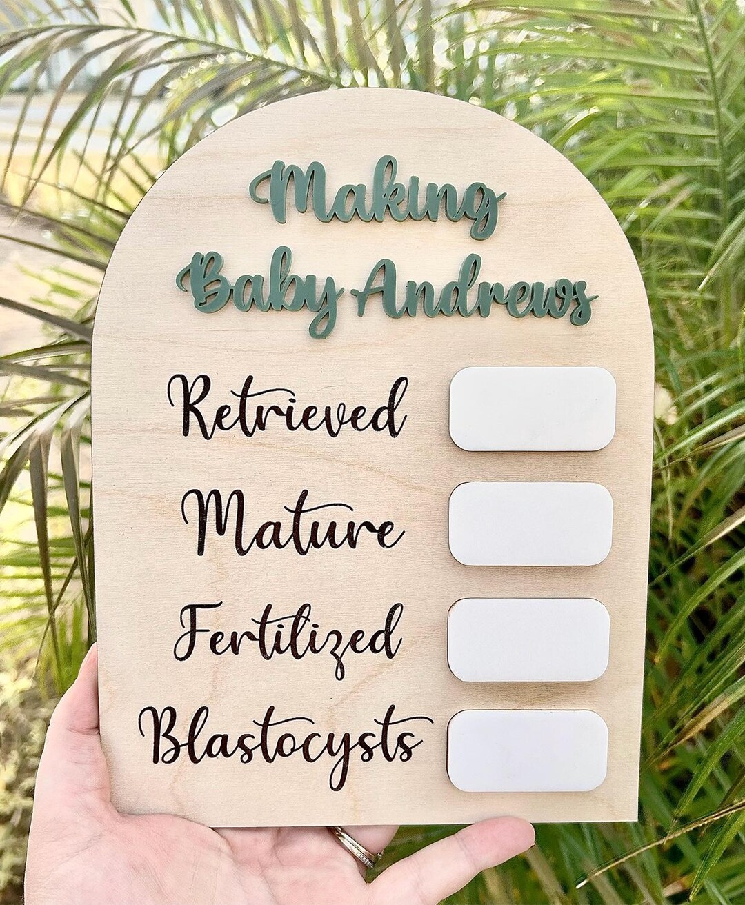 IVF Egg Retrieval Milestone Announcement Board | IVF Gift | Fertility ...