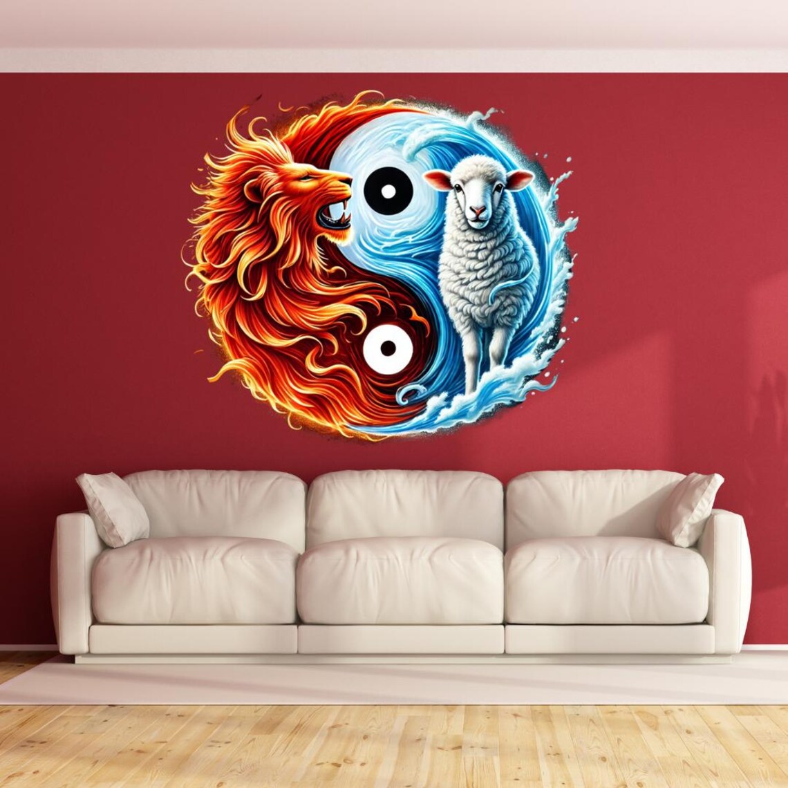 Lion and Lamb Yin-yang Symbol – Balance of Ambition and Emotions, Fire ...