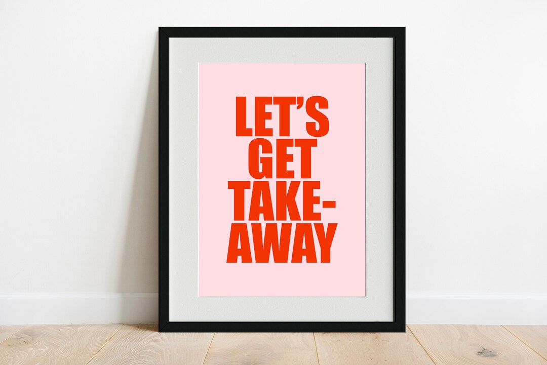 Takeaway Print // Colourful Food Poster, Kitchen Dining Decor, Bold ...