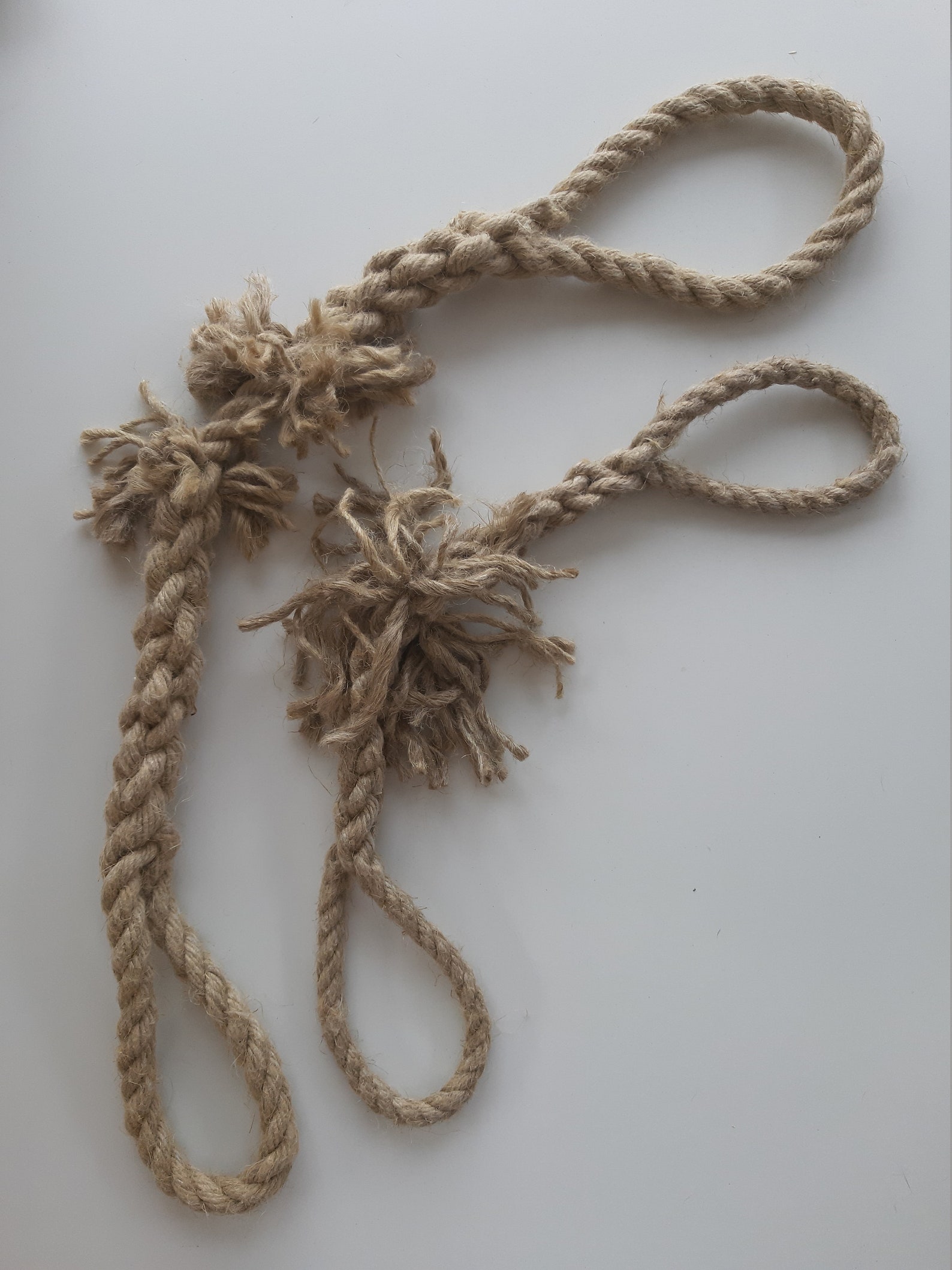 2 Handle Fluffy Knot Hemp Rope Tuggy Toy - Etsy