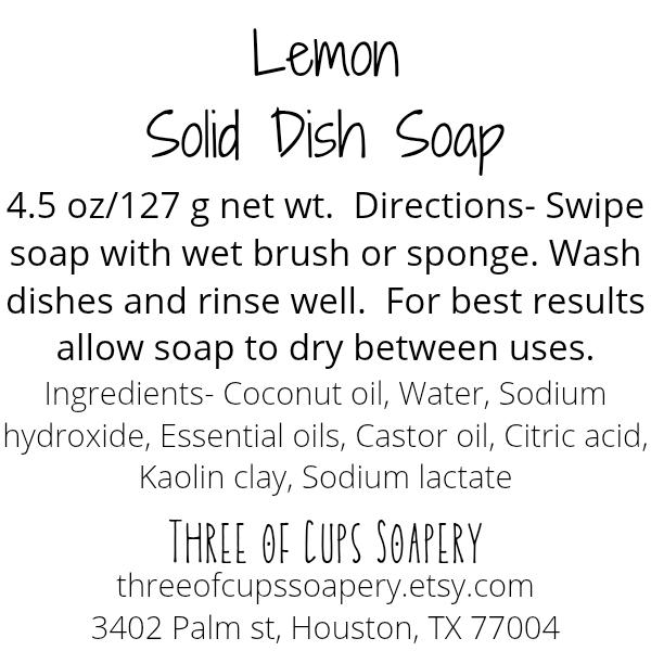 Solid Dish Soap Set, Made With Natural Ingredients and Essential Oils ...