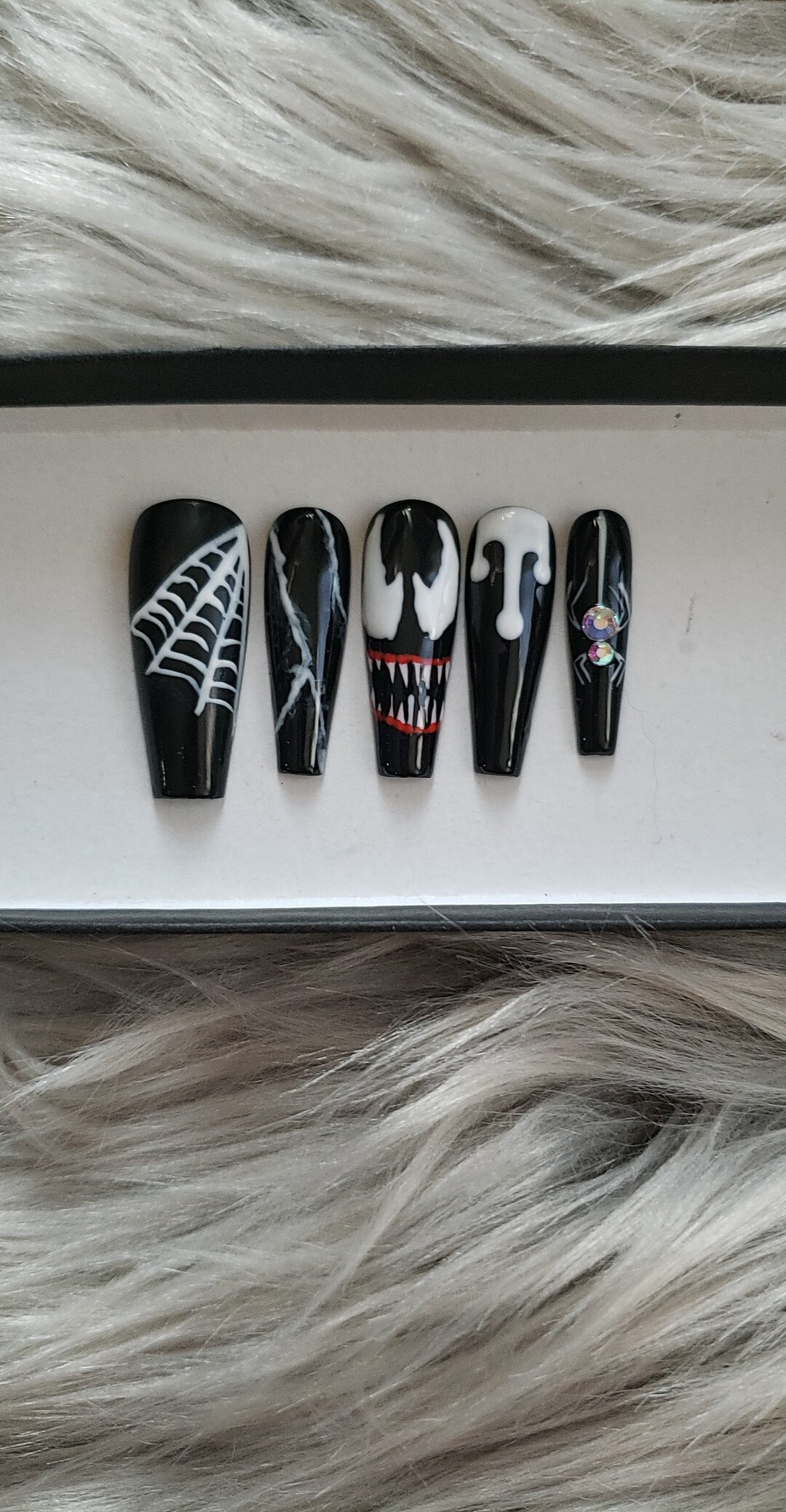 Venom Press on Nails Black Press on Nails Halloween Press on Nails ...