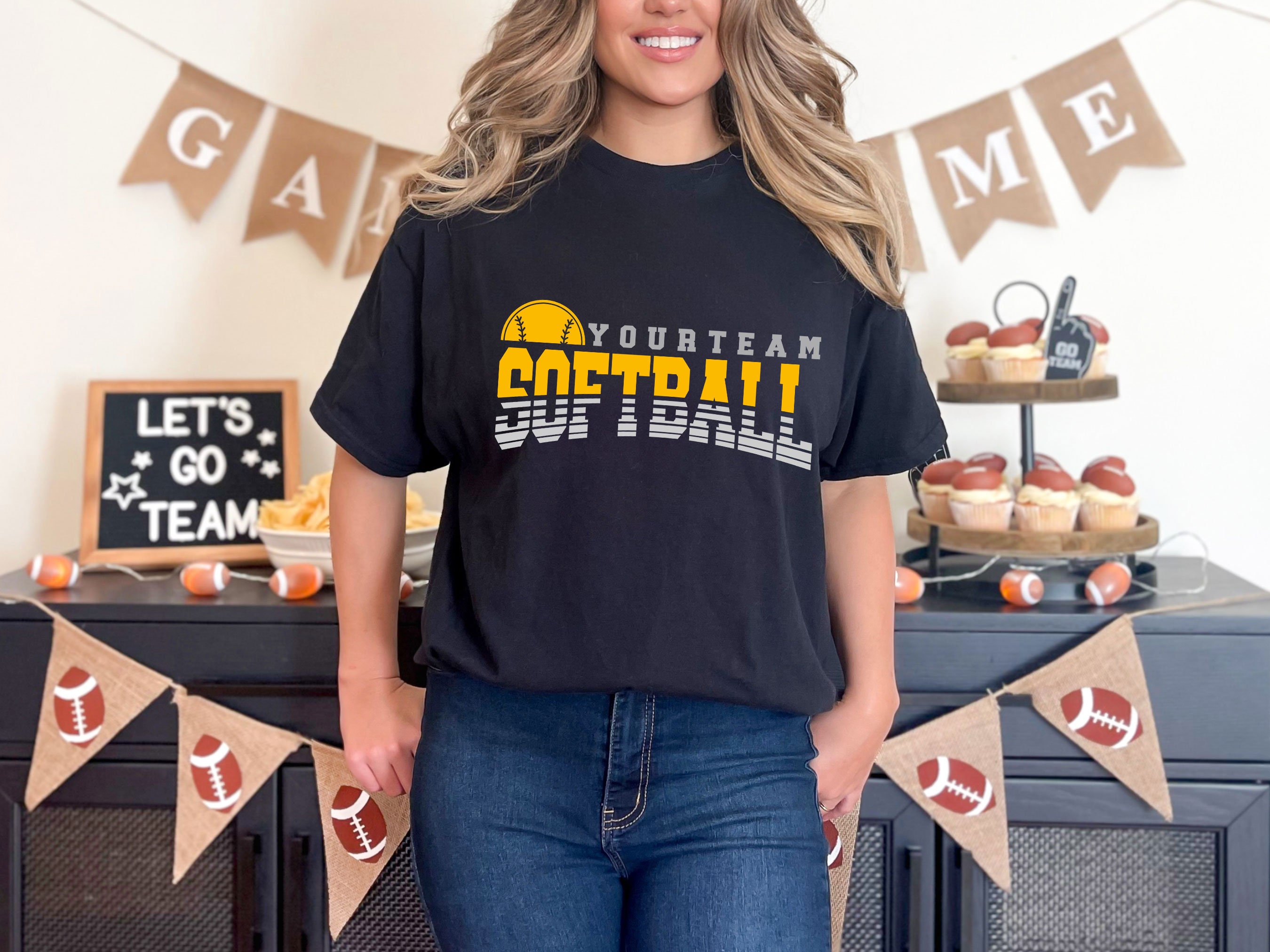Custom Softball Team Shirt SVG , Custom Softball Shirt PND, Softball ...