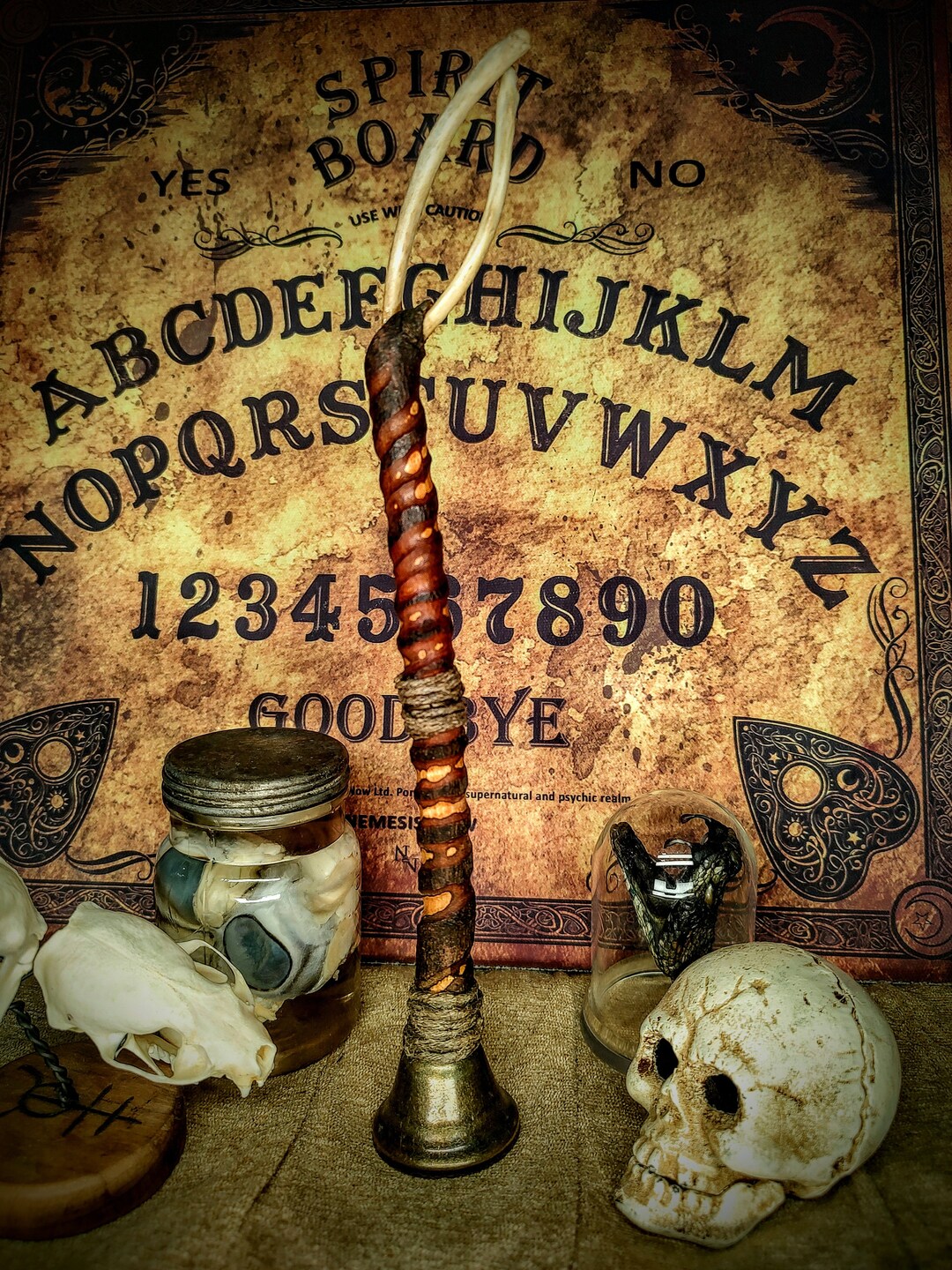 Wicca Altar Cleansing Bell Carved Handle - Etsy