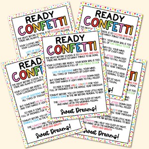 Ready Confetti Printable Poem With Bag Toppers, Back to School Ready ...