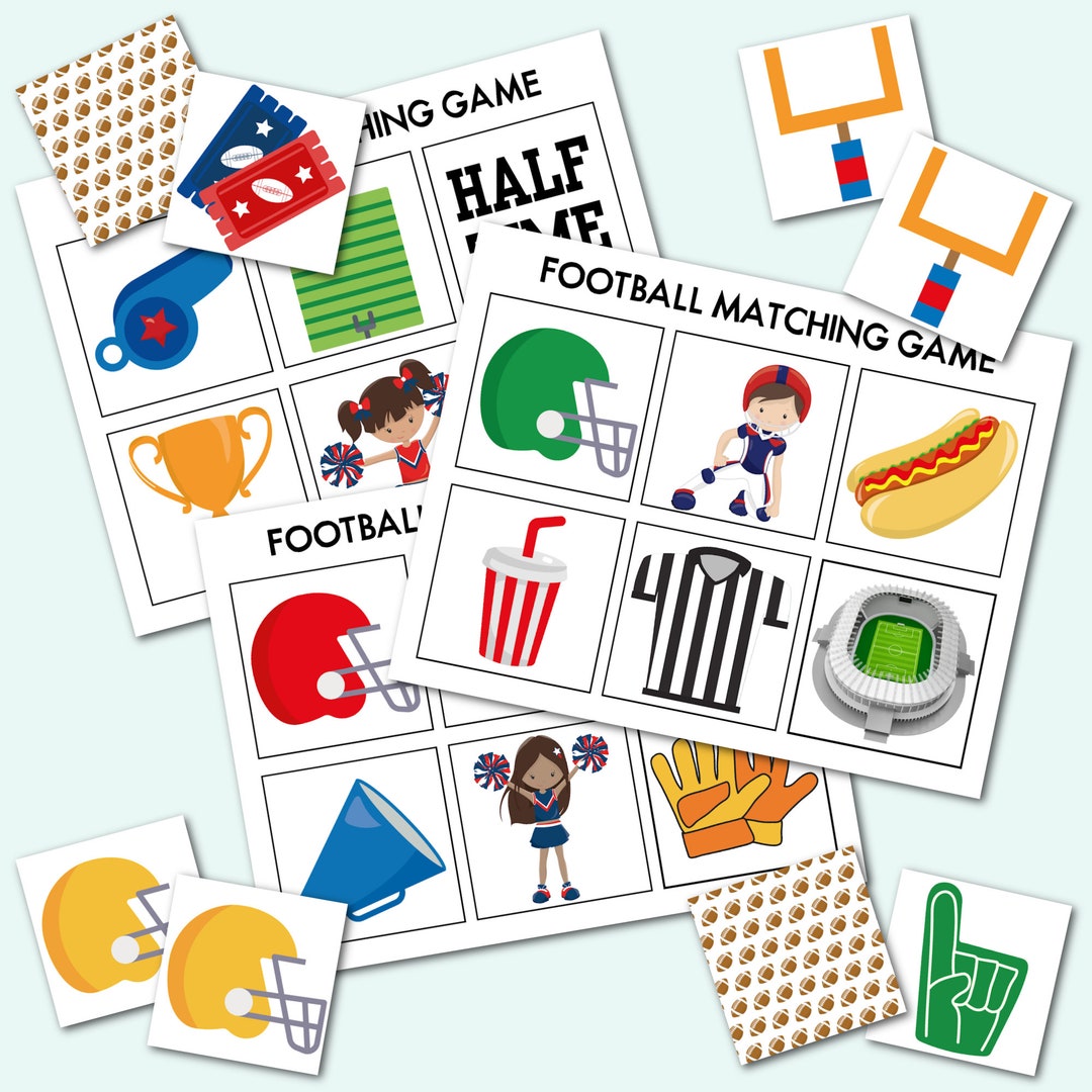 Footbal Memory Game - Football Matching Game - Printable Football ...
