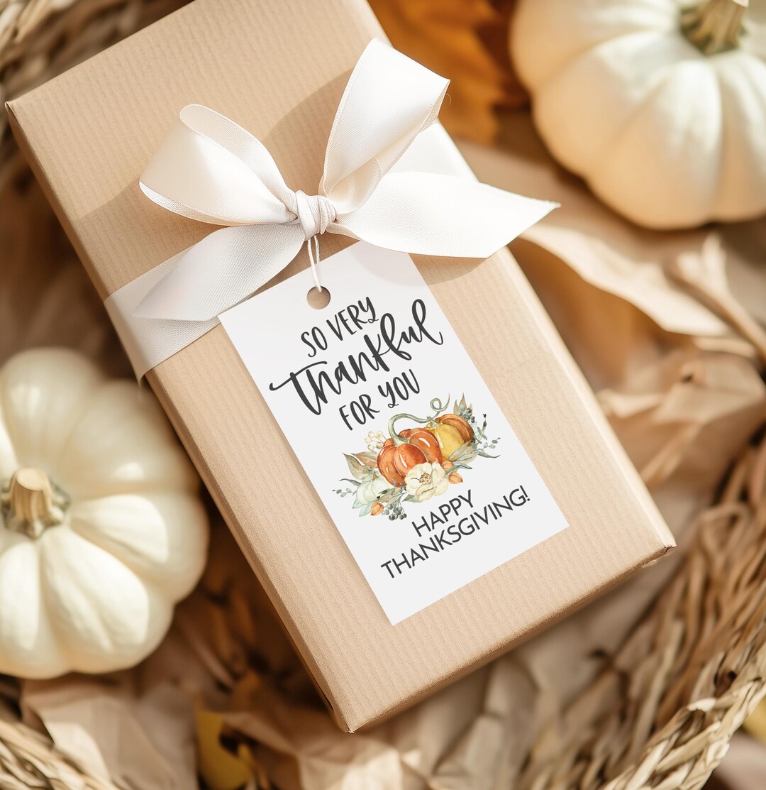 Thankful Gift Tags - Thanksgiving Gift Tags - so Very Thankful for You ...