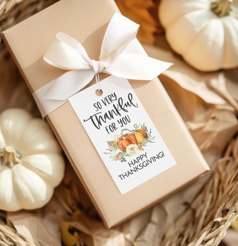 Thankful Gift Tags - Thanksgiving Gift Tags - so Very Thankful for You ...