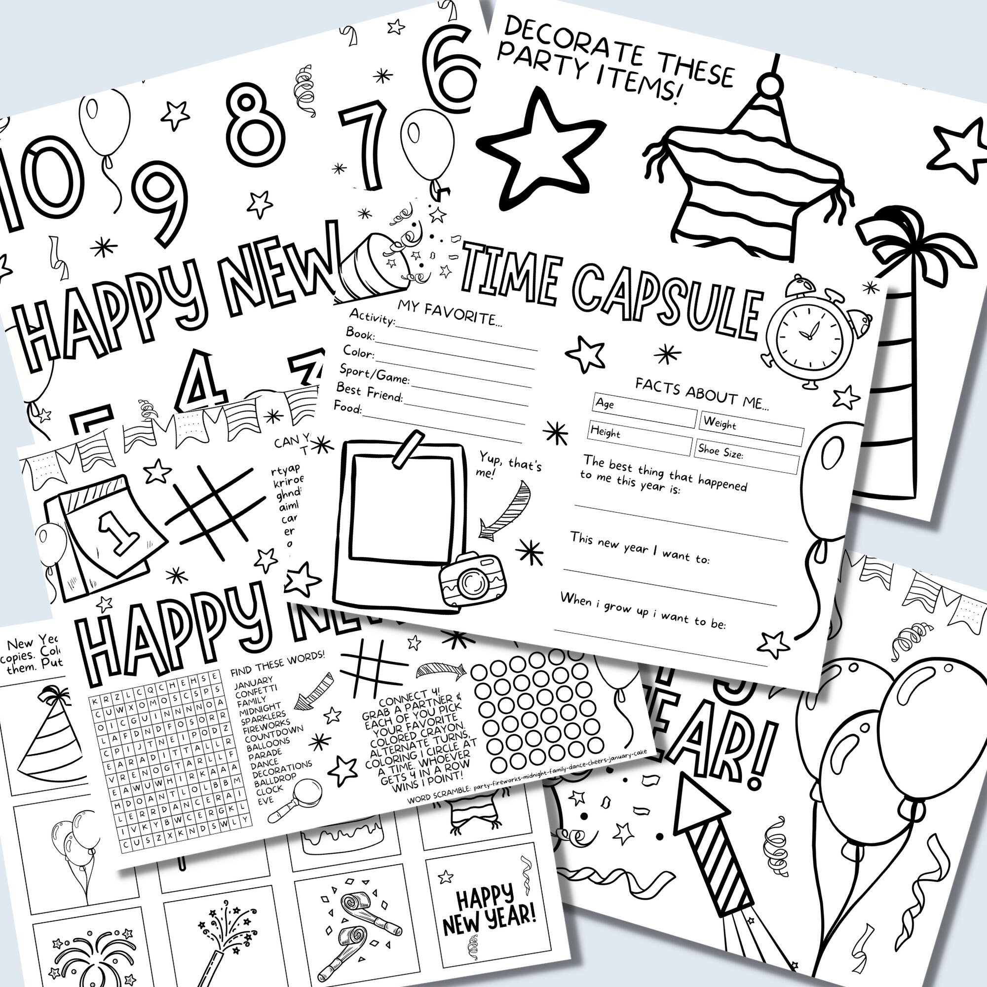 New Year's Activity Pack - New Year's Eve Activities - New Year's Eve ...