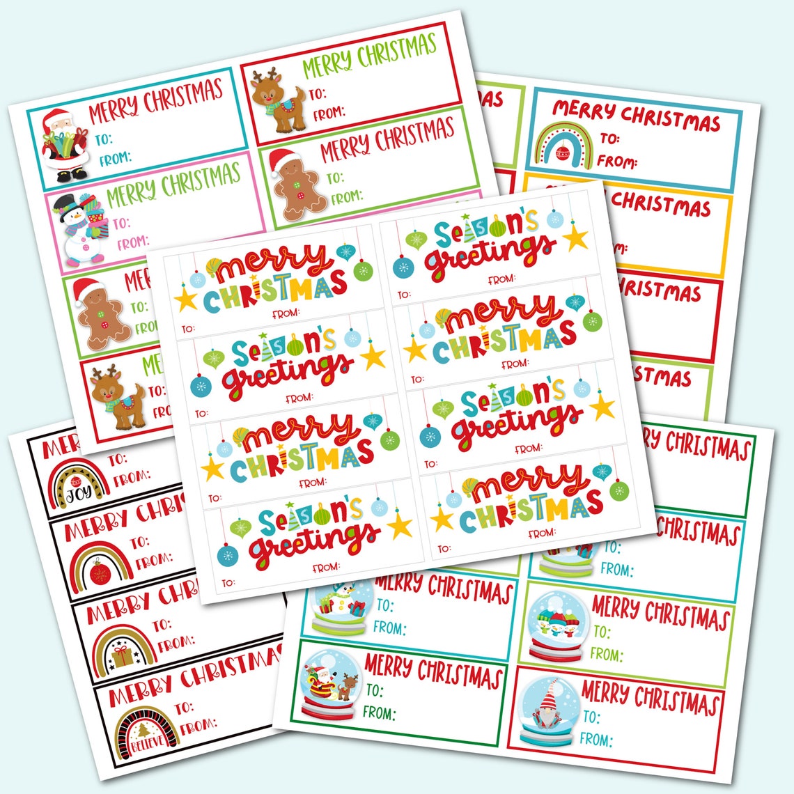 Printable Christmas Gift Labels, Christmas Gift Tags, Printable ...