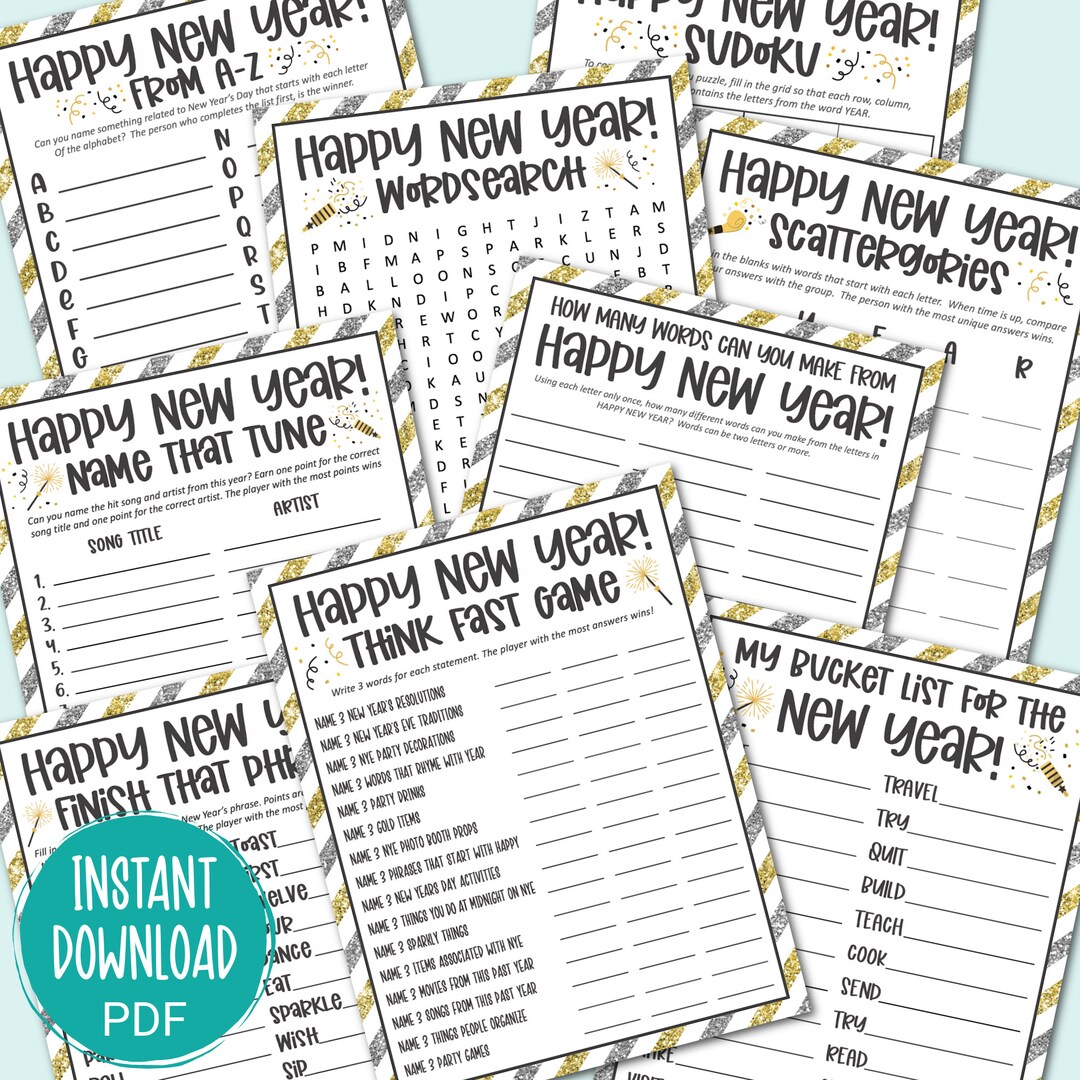 New Year's Games - New Year's Eve Games - New Year's Eve Game Pack ...