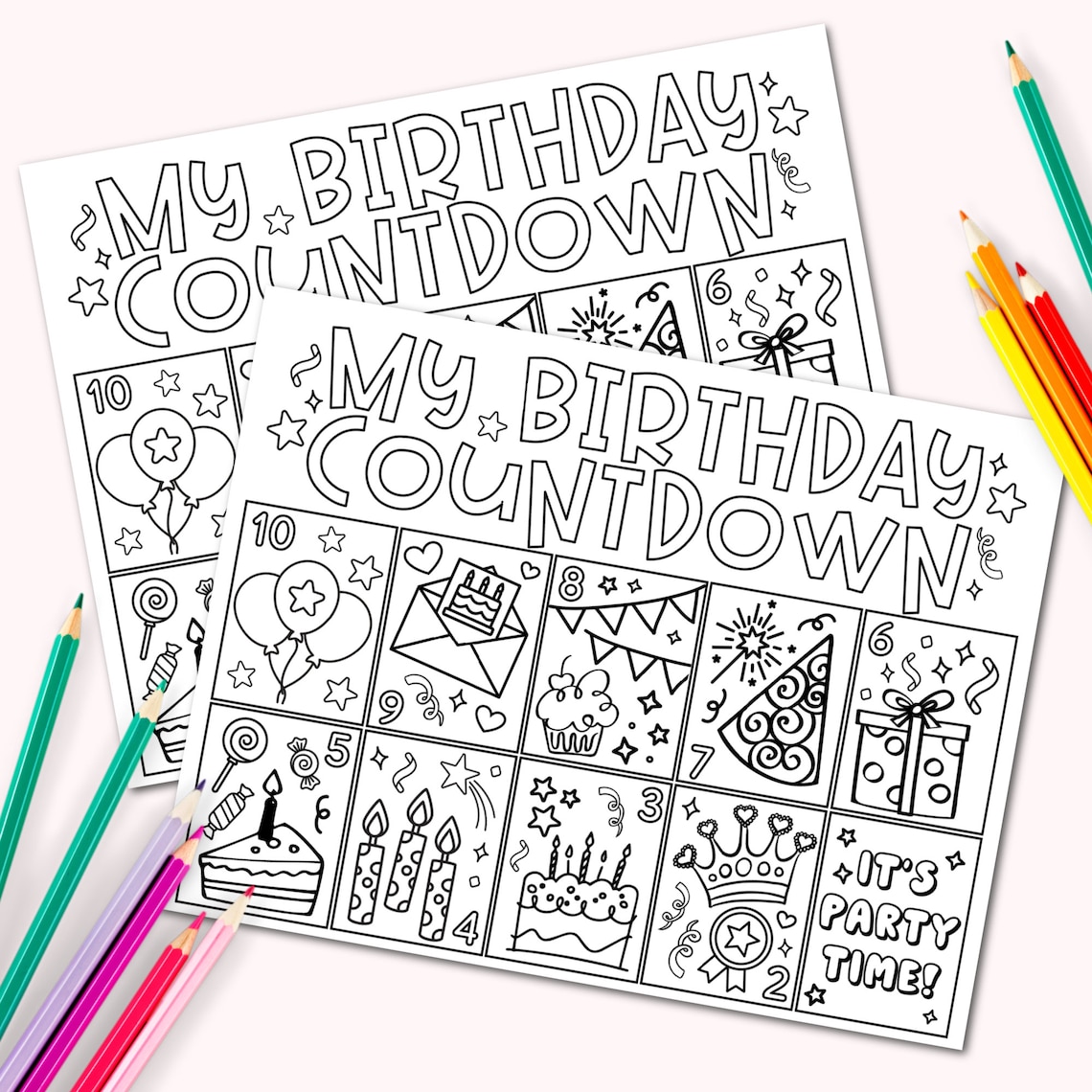 Birthday Countdown Printable for Kids Birthday Advent - Etsy