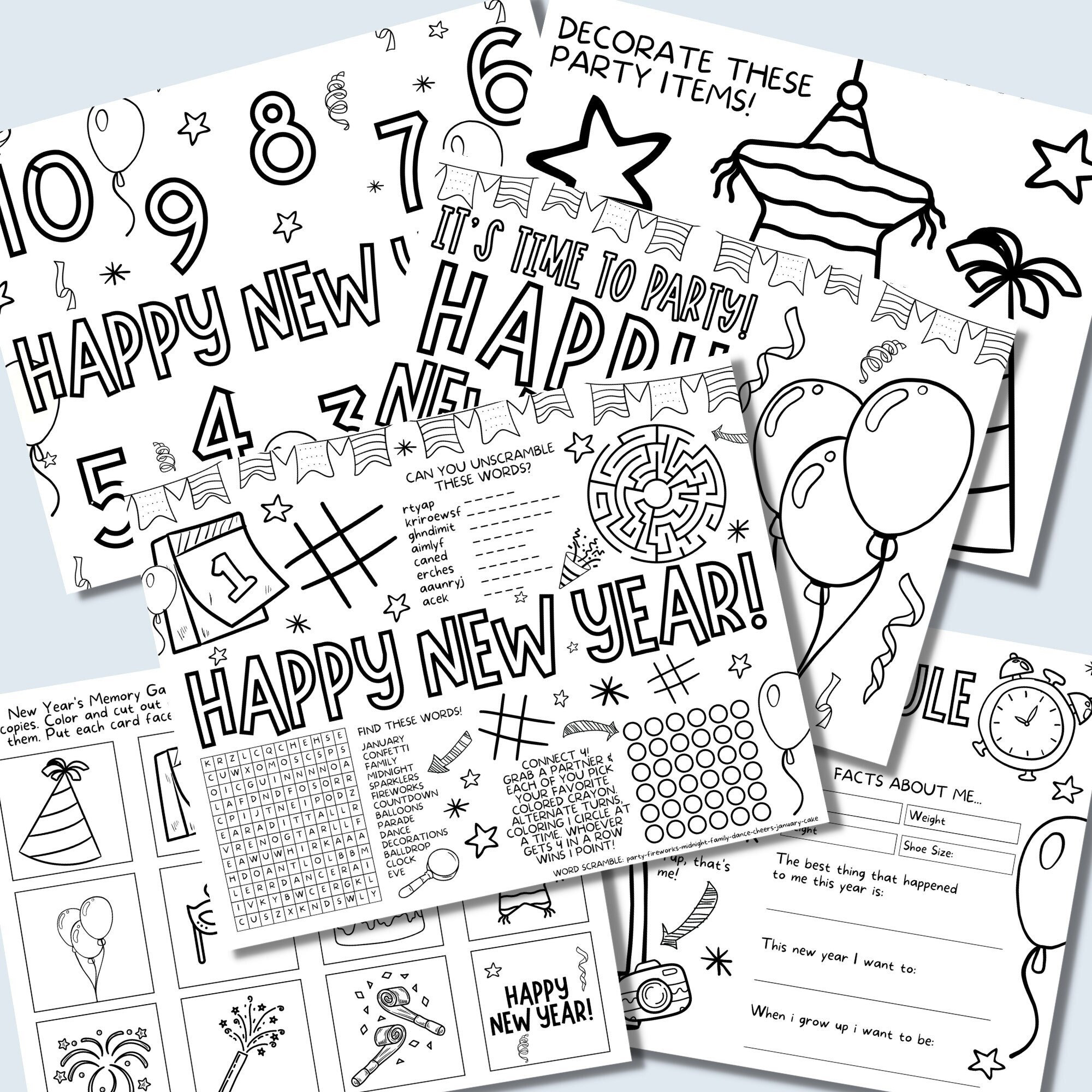 New Year's Activity Pack - New Year's Eve Activities - New Year's Eve ...