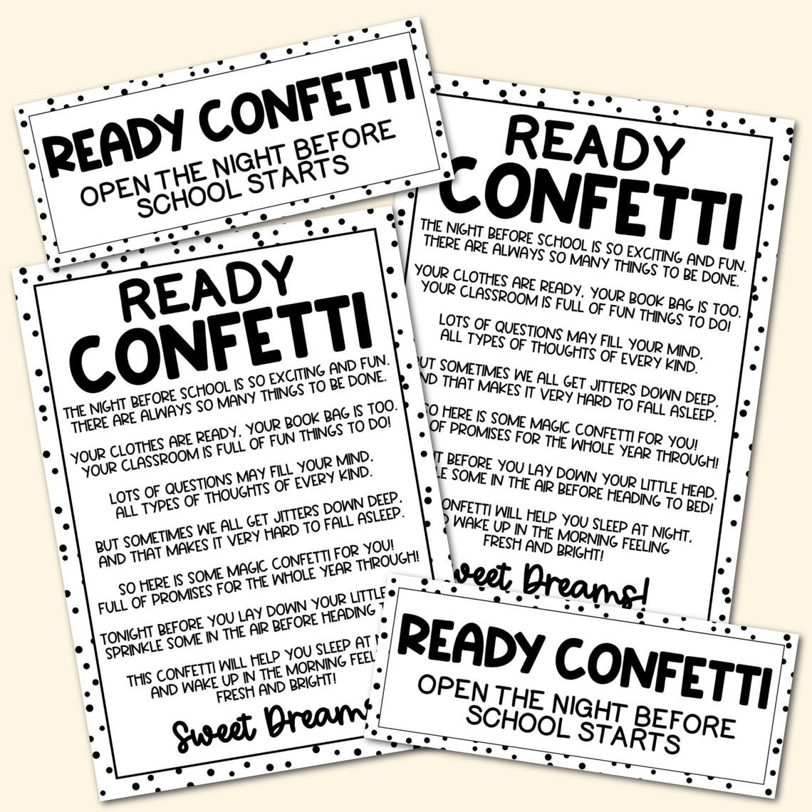 Ready Confetti Printable Poem With Bag Toppers, Back to School Ready ...