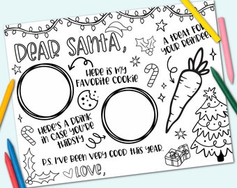 Cookies for Santa Tray, Milk and Cookies for Santa Printable Placemat ...
