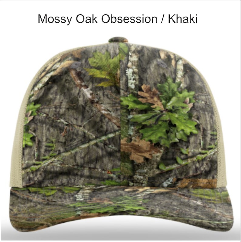 6, 12 or 24 Richardson Sports 112P Camo Hats - Custom Embroidered With ...