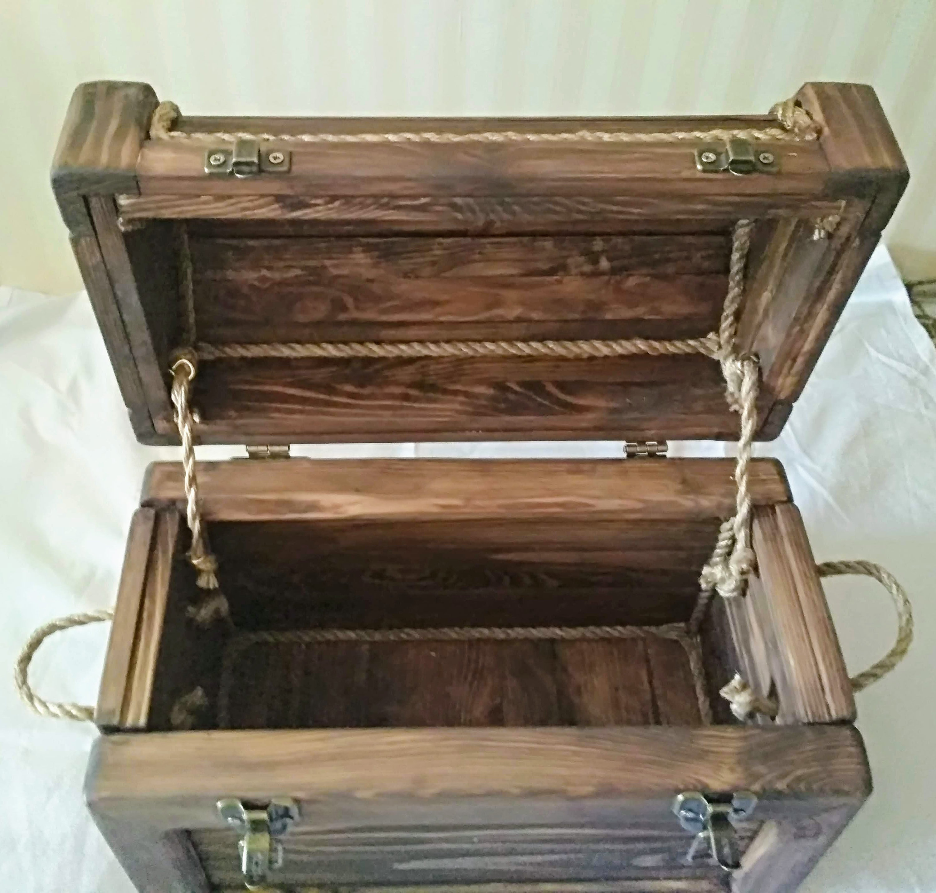 Large Handmade Wooden Box, Large Keepsake Box, Handcrafted Wood Box for ...