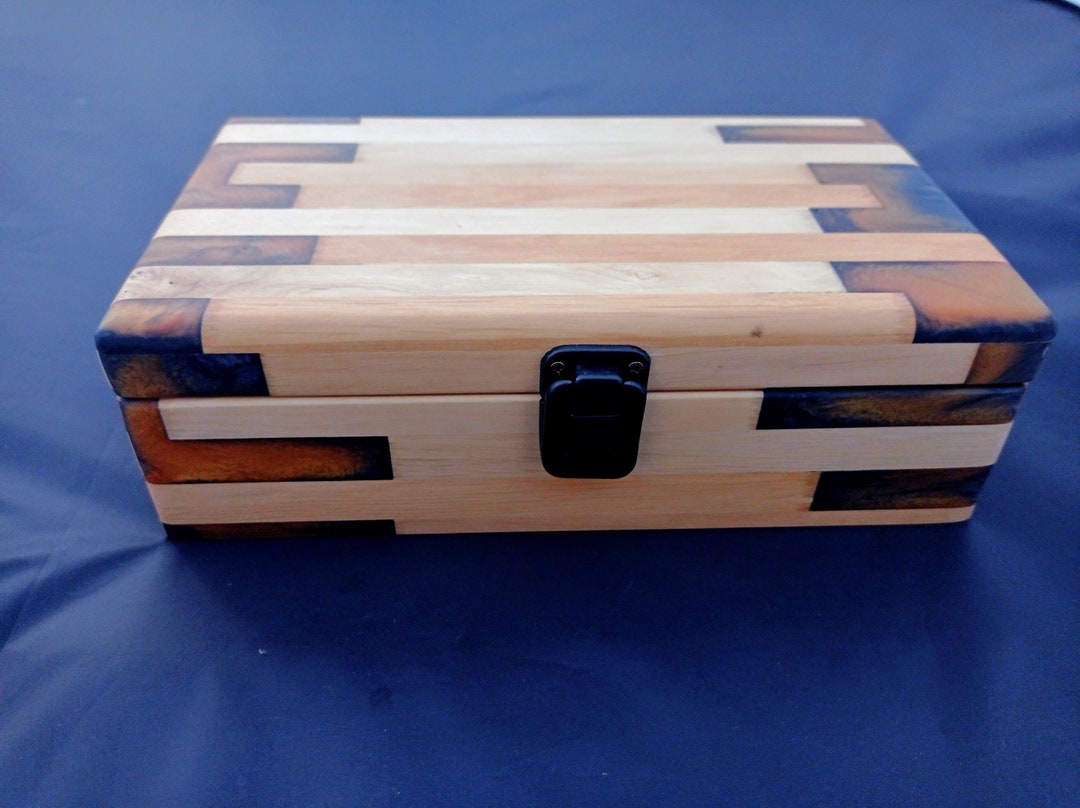 Handmade Unisex Wood and Epoxy Resin Box , Fancy Keepsake Box ...