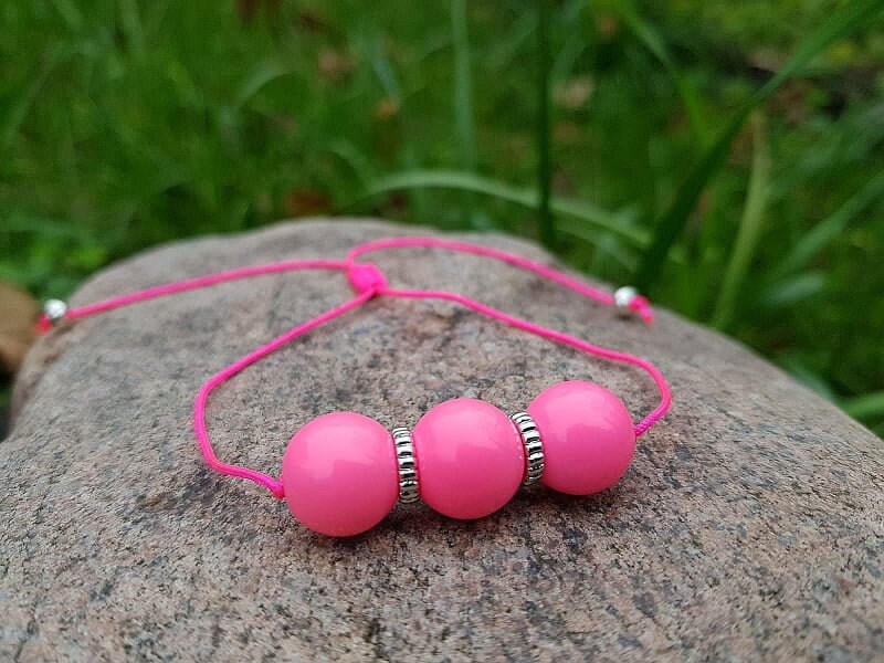 Bright Pink Bracelet. Pink Cord Bracelet. Minimal Bracelet. - Etsy