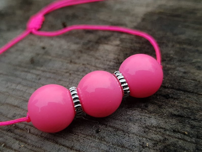 Bright Pink Bracelet. Pink Cord Bracelet. Minimal Bracelet. - Etsy